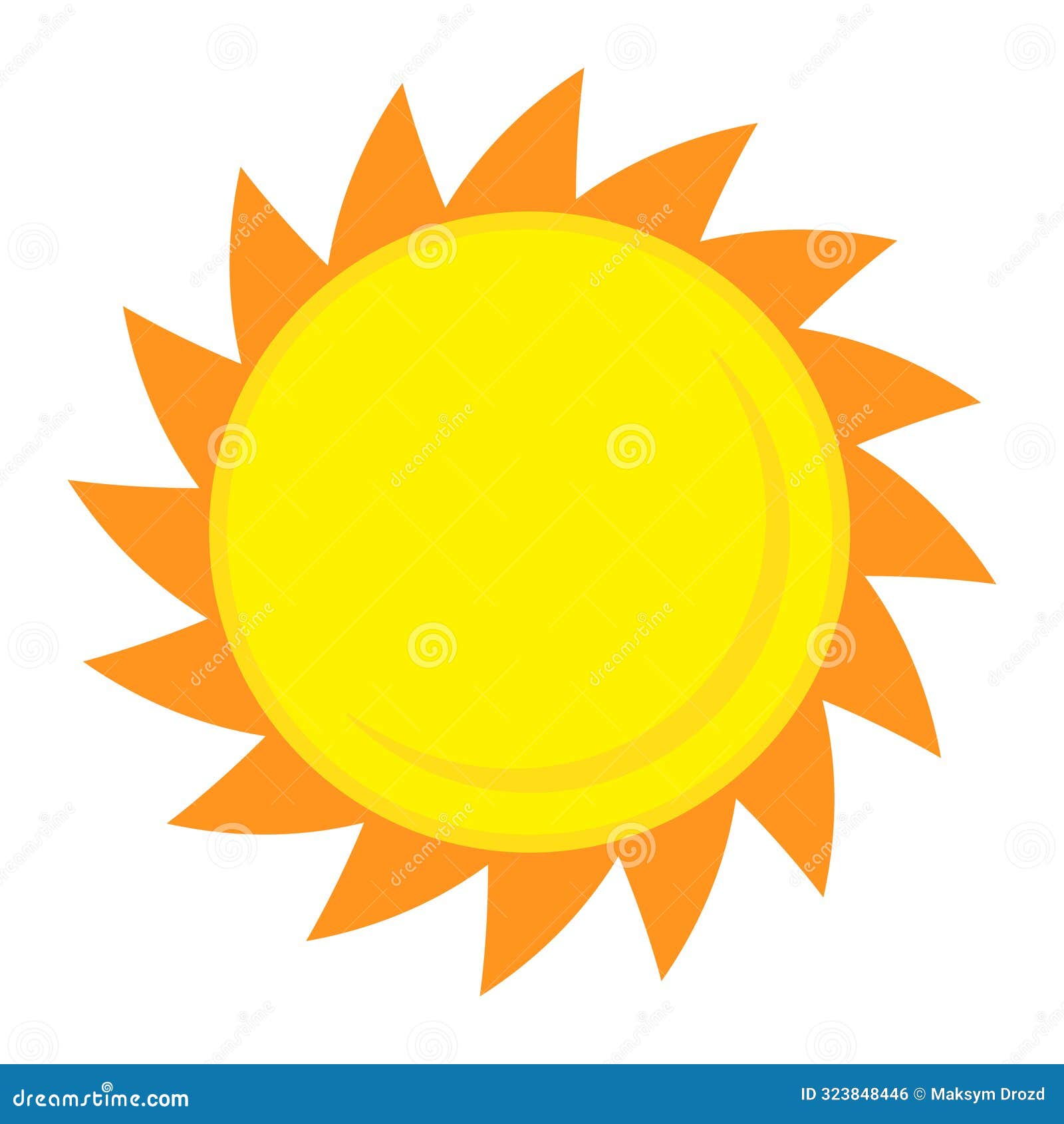 Sun Icon in Flat Style, Simple Yellow Sun. Stock Vector - Illustration ...
