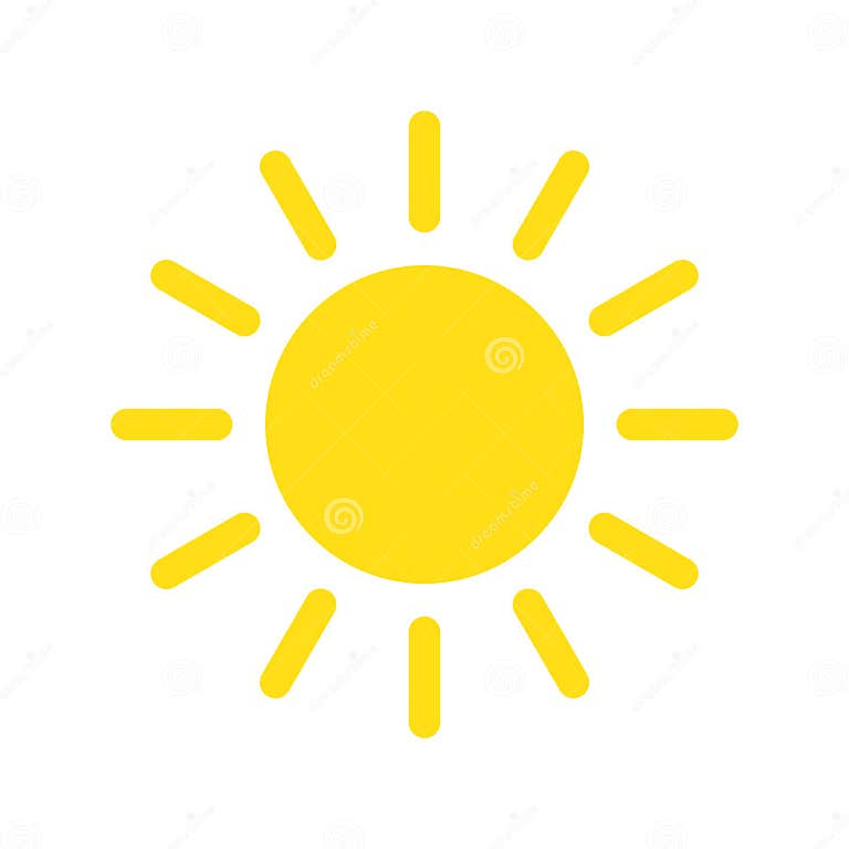 Sun Icon in Flat Style, Simple Yellow Sun. Stock Vector - Illustration ...