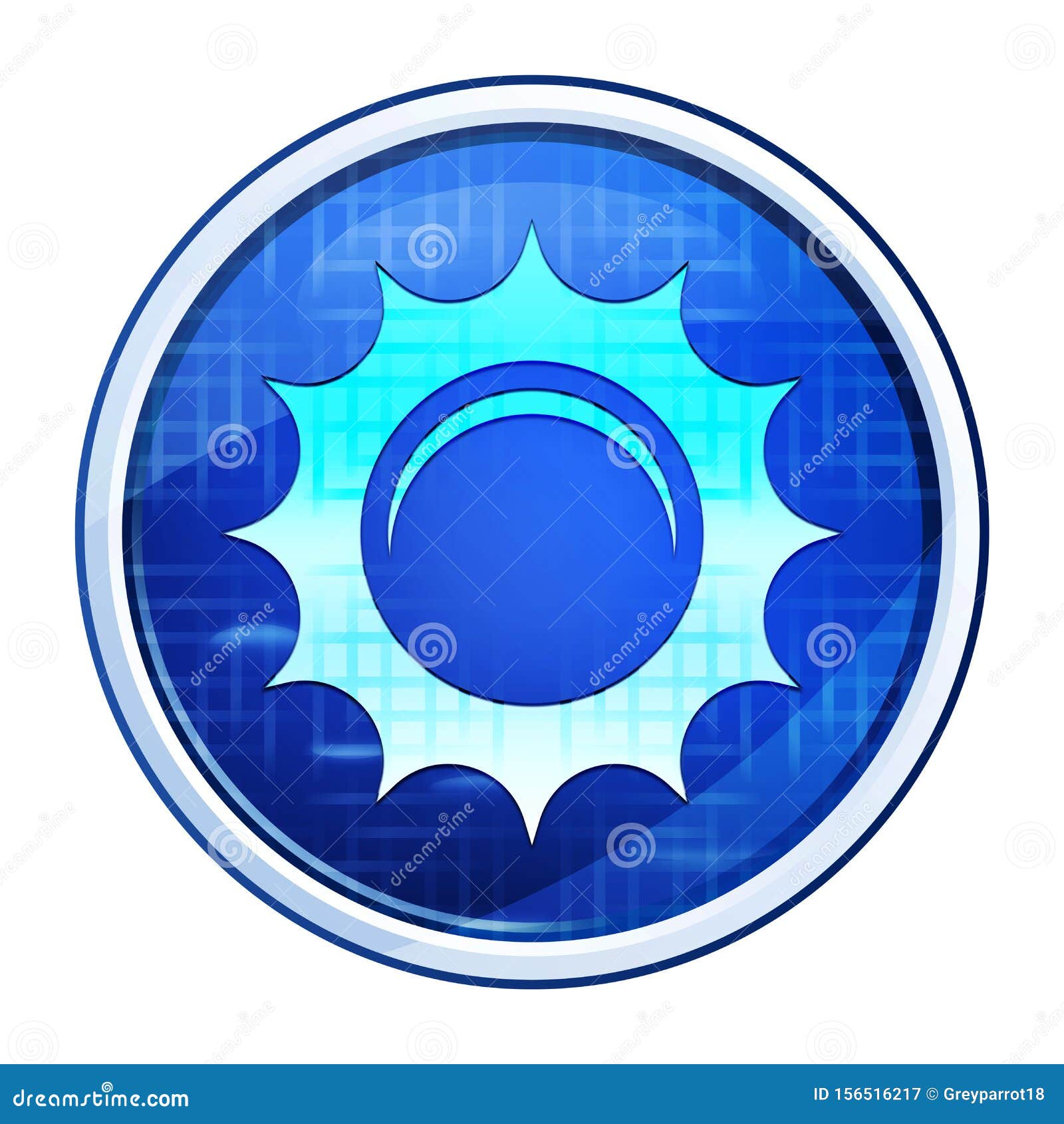 Sun Icon Futuristic Blue Round Button Vector Illustration Stock ...