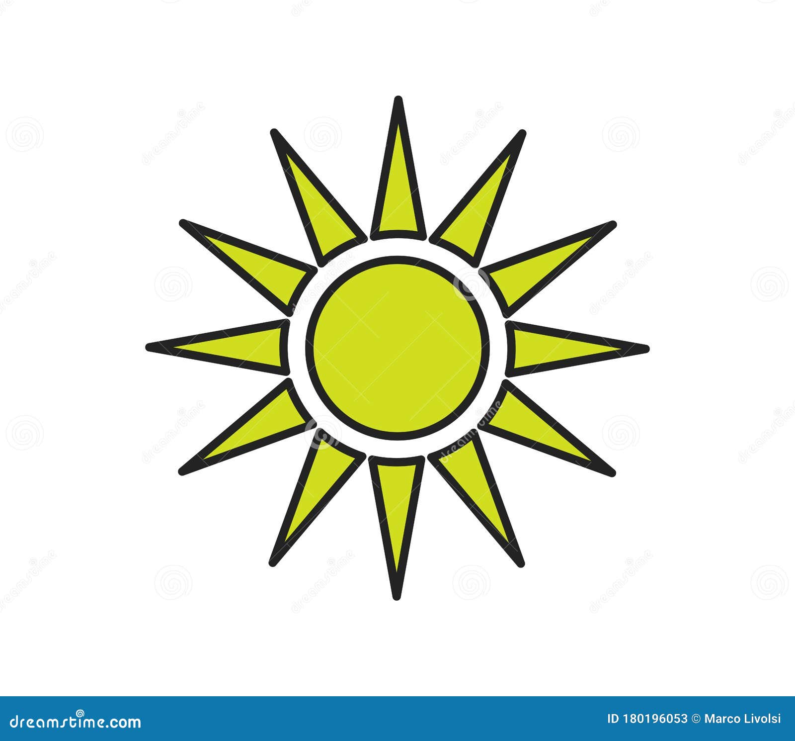 Sun Icon Illustrated in Vector on White Background Stock Illustration ...