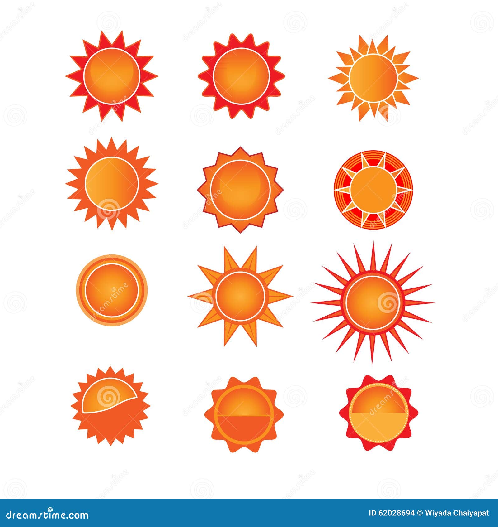 Sun stock illustration. Illustration of icon, orange - 62028694