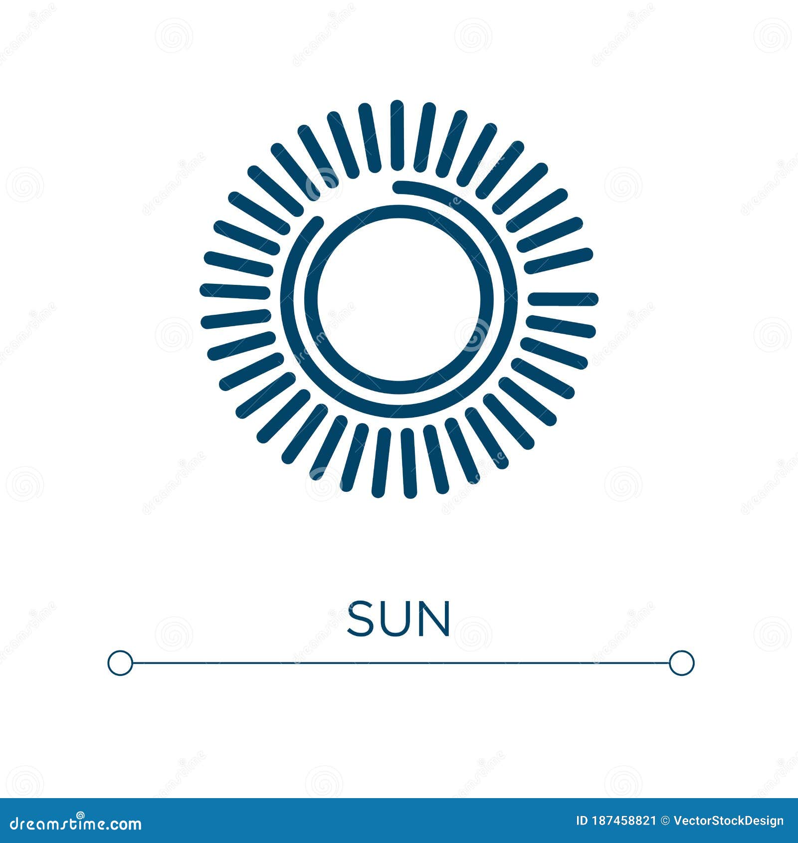 Sun Icon. Linear Vector Illustration. Outline Sun Icon Vector Stock ...