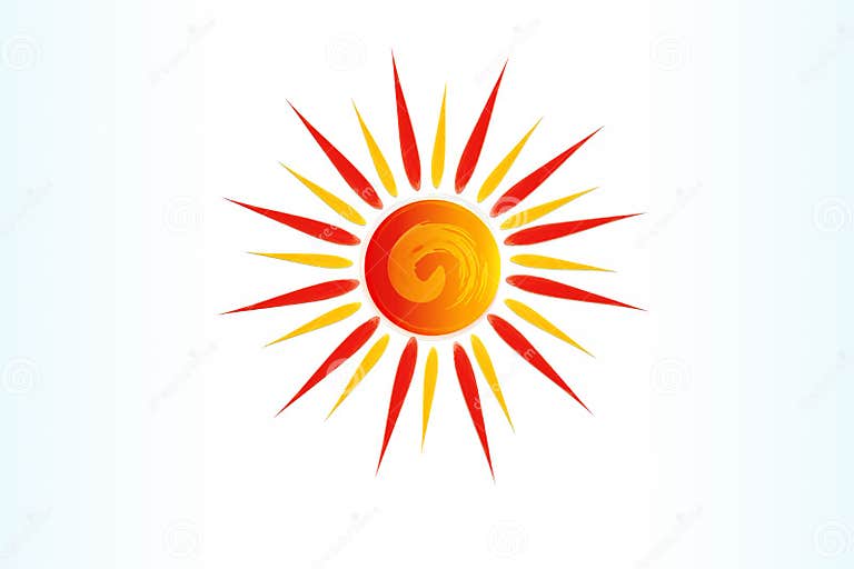 Sun Swirl Star Icon Logo Vector Stock Vector - Illustration of curl ...