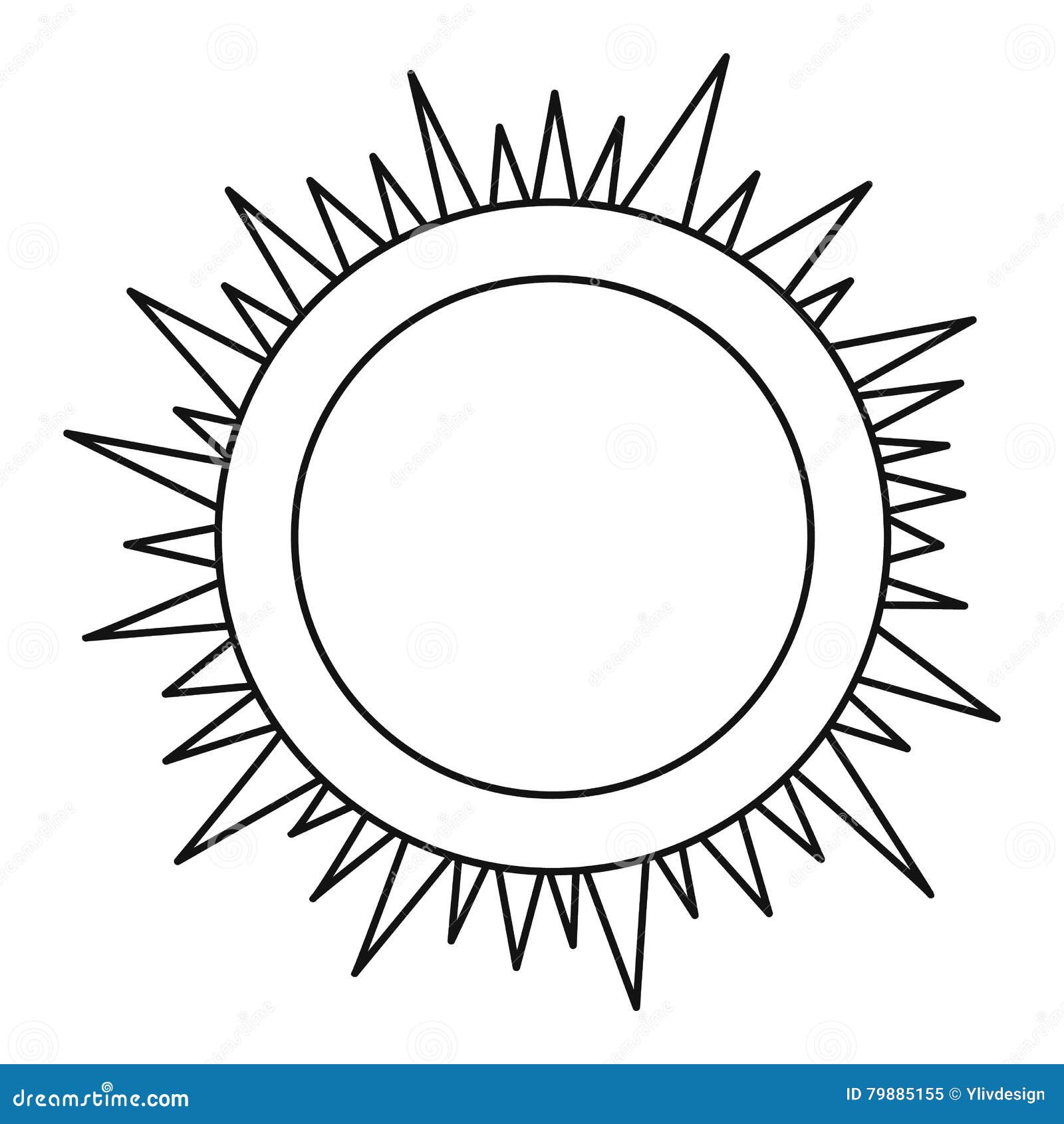 Sun icon, outline style stock vector. Illustration of energy - 79885155