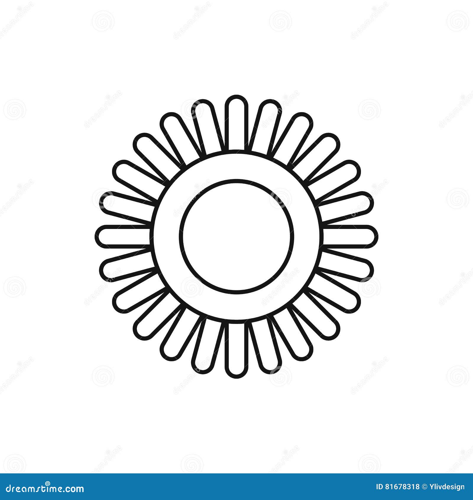 Sun icon, outline style stock vector. Illustration of season - 81678318