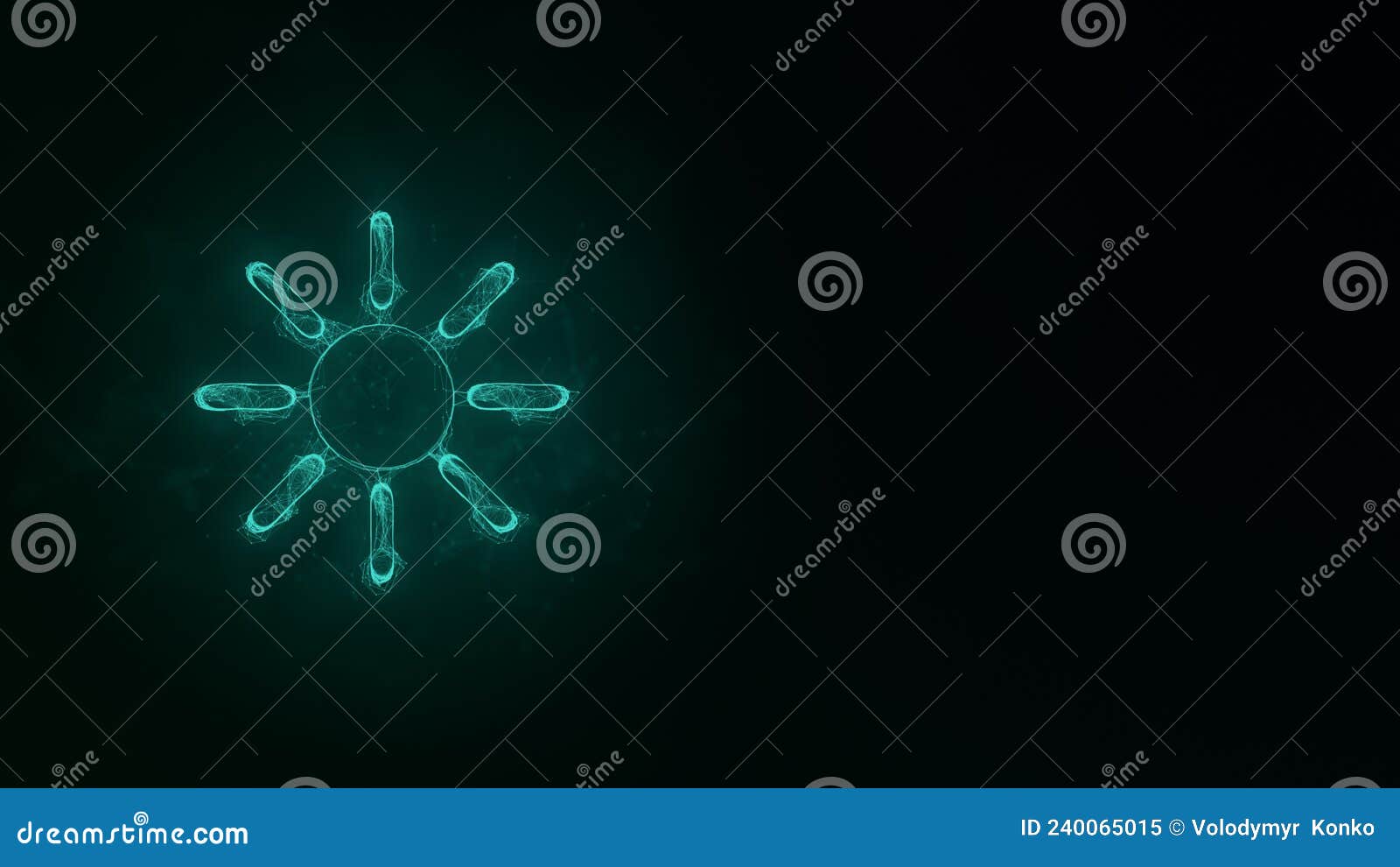Sun Icon with Plexus Effect. Connected Lines with Dots. Illustration ...
