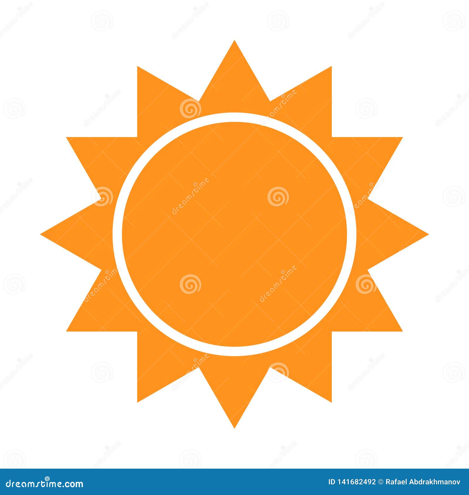 Sun Icon with Rays. Vector Illustration of a Weather Forecast Stock ...