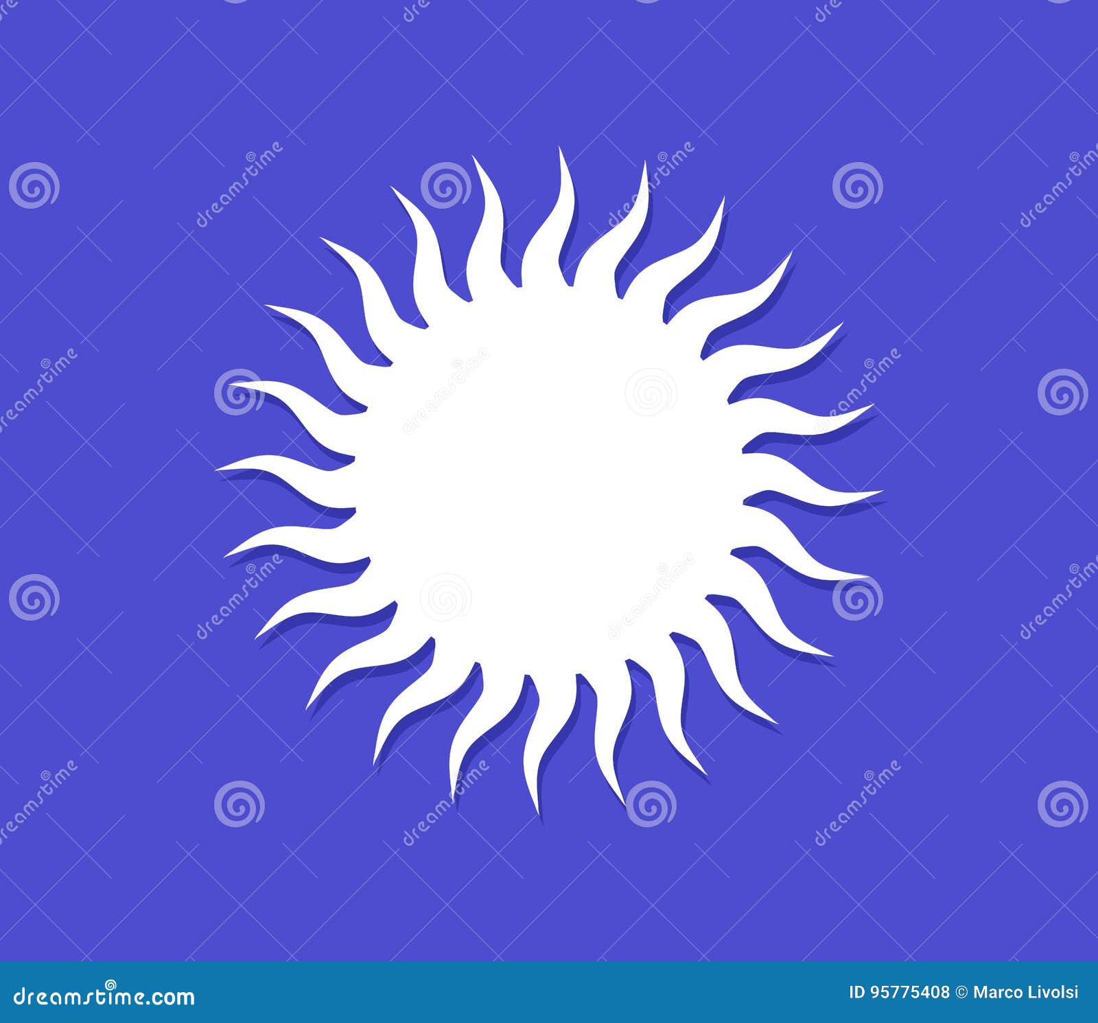 Sun icon with shadow stock illustration. Illustration of summer - 95775408