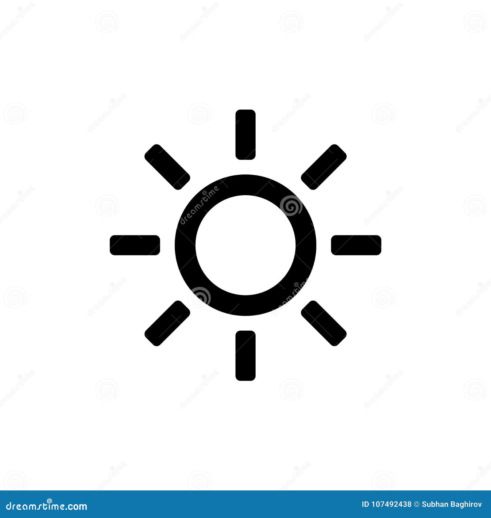 Sun Icon for Simple Flat Style Ui Design Stock Vector - Illustration of ...