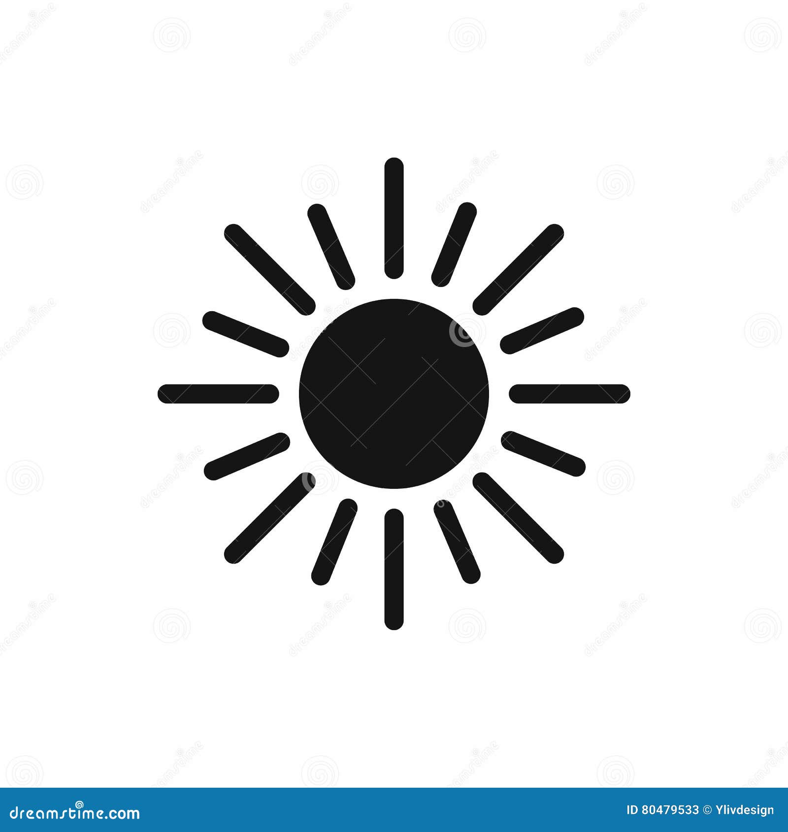 Sun icon, simple style stock vector. Illustration of sunlight - 80479533