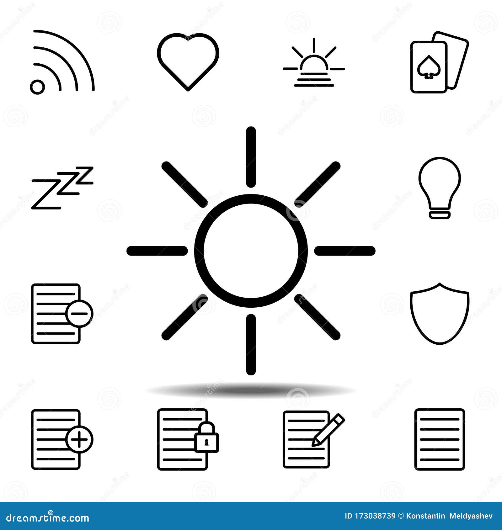 Sun Icon. Simple Thin Line, Outline Vector Element of Minimalistic, Web Icons Set for UI and UX ...