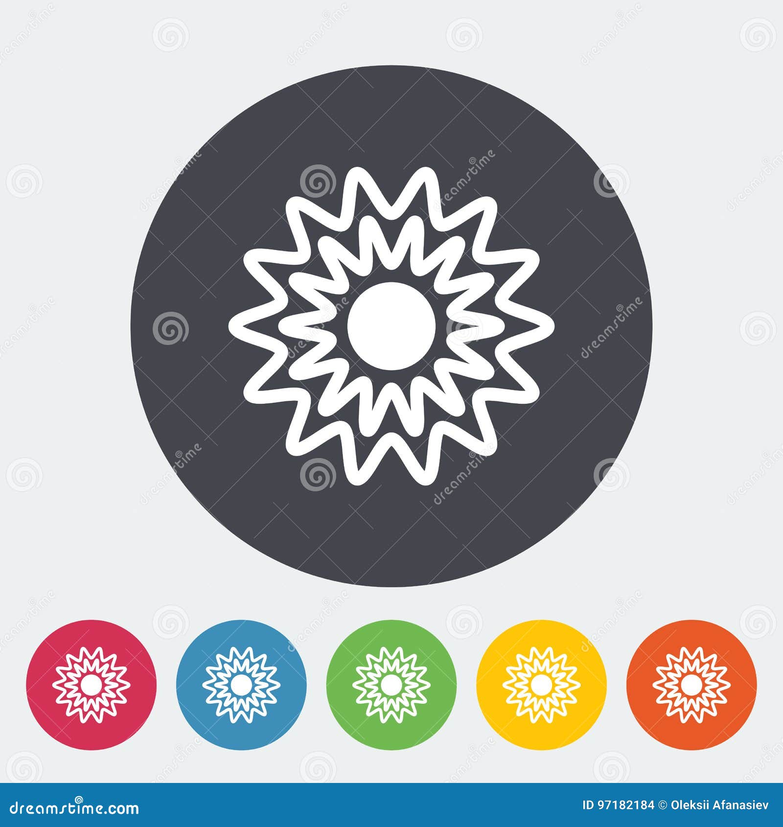 Sun icon stock vector. Illustration of sphere, spring - 97182184