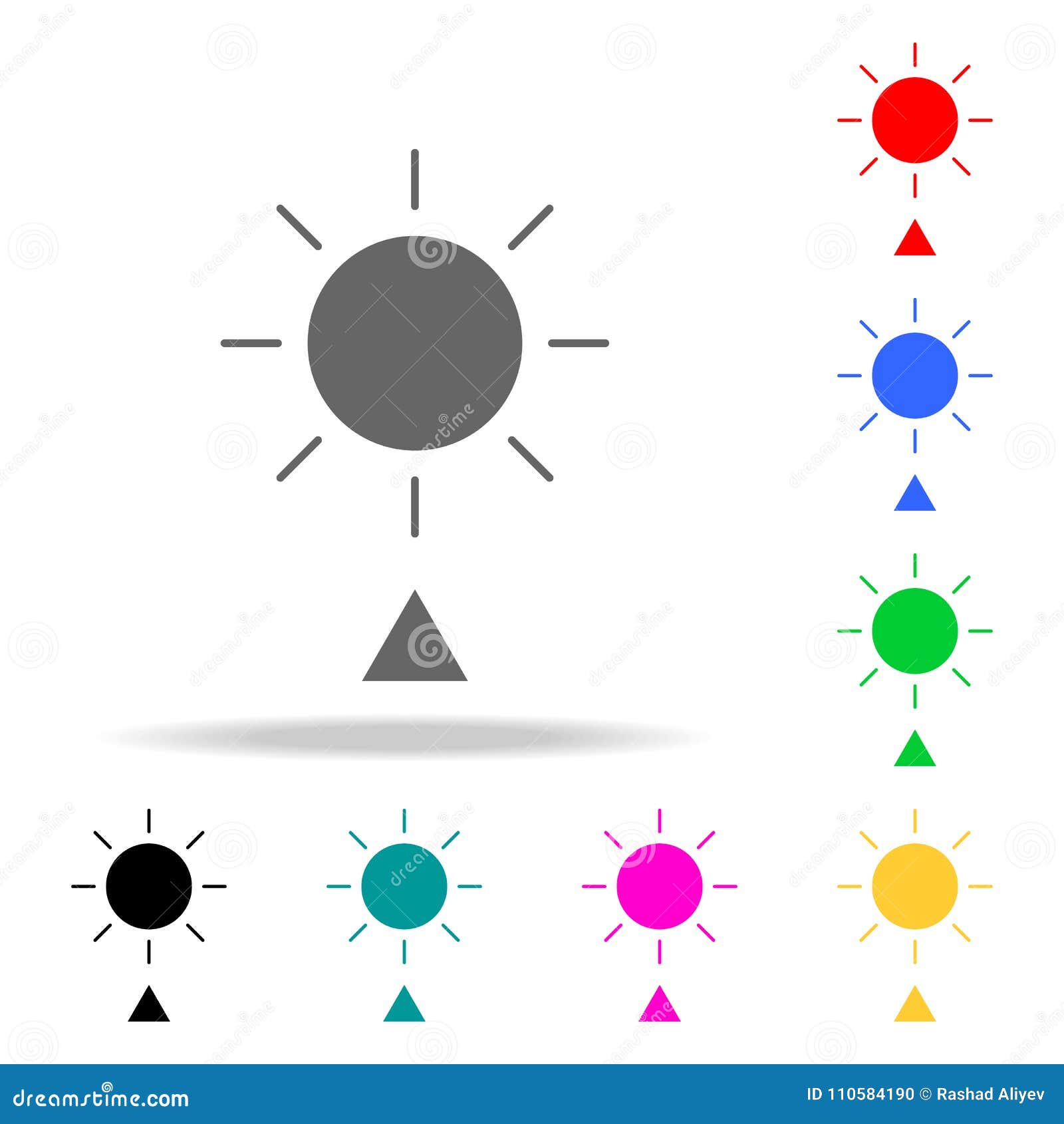 Sun Icon. Sunny Weather Symbol. Elements in Multi Colored Icons for ...