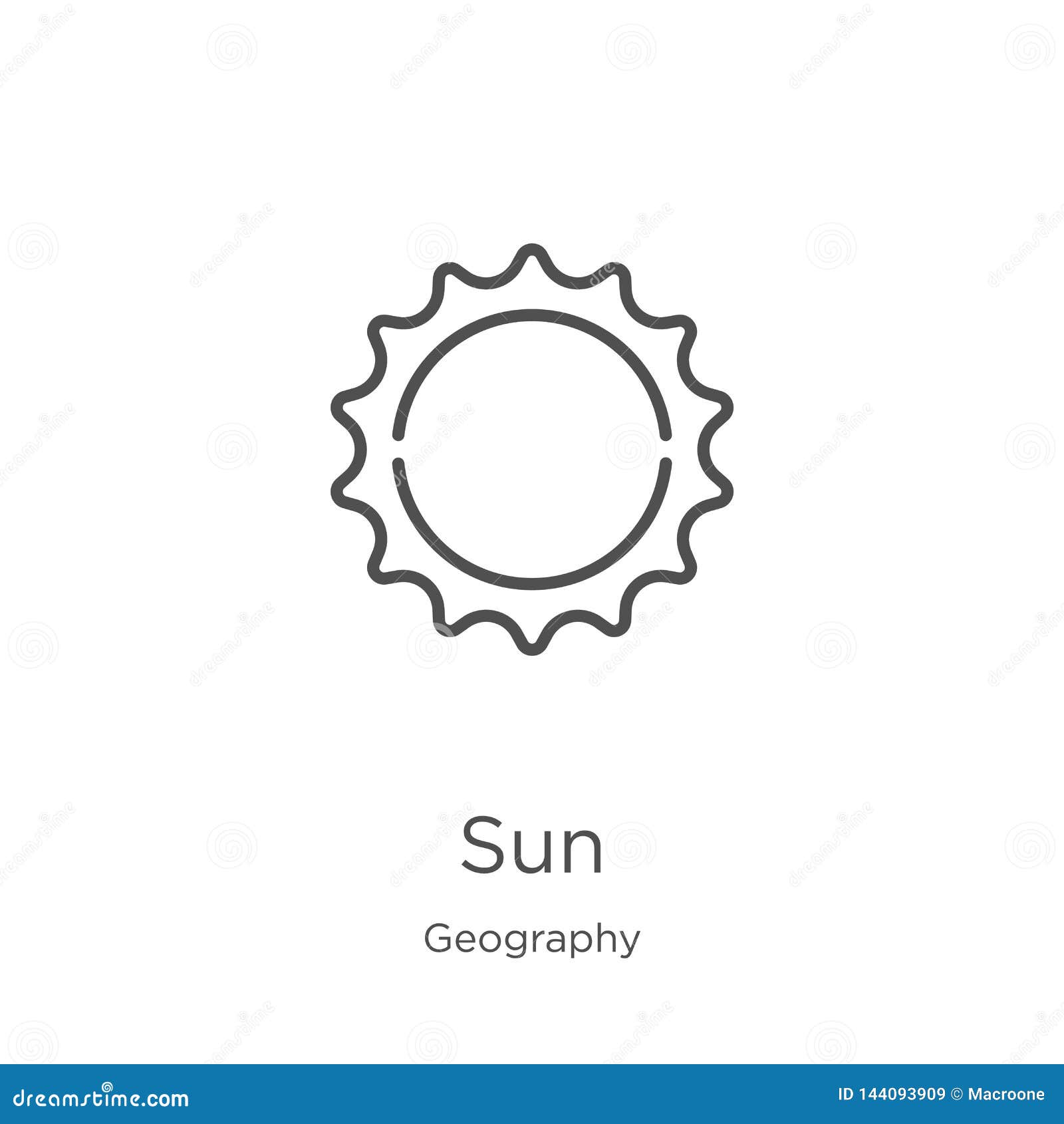 Sun Icon Vector from Geography Collection. Thin Line Sun Outline Icon ...