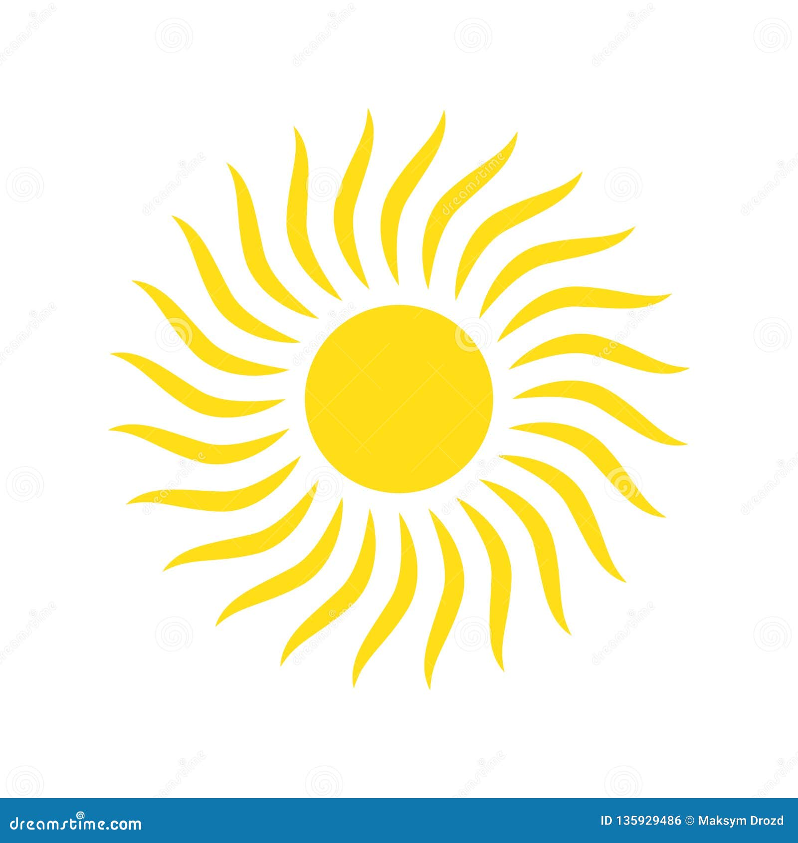 Sun icon vector isolated stock illustration. Illustration of symbol ...