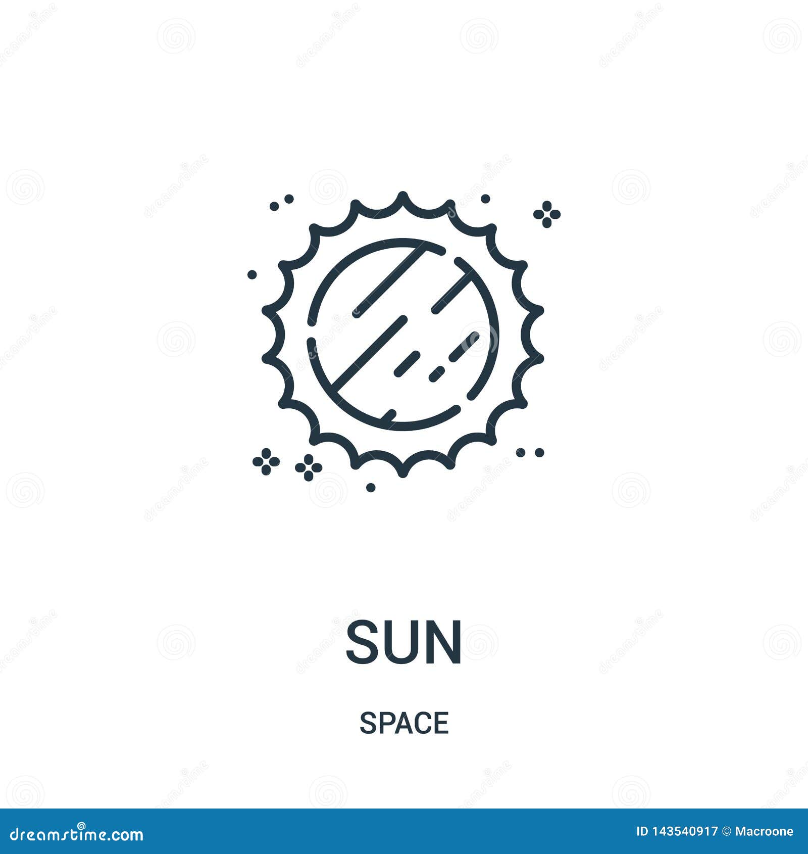 Sun Icon Vector from Space Collection. Thin Line Sun Outline Icon ...