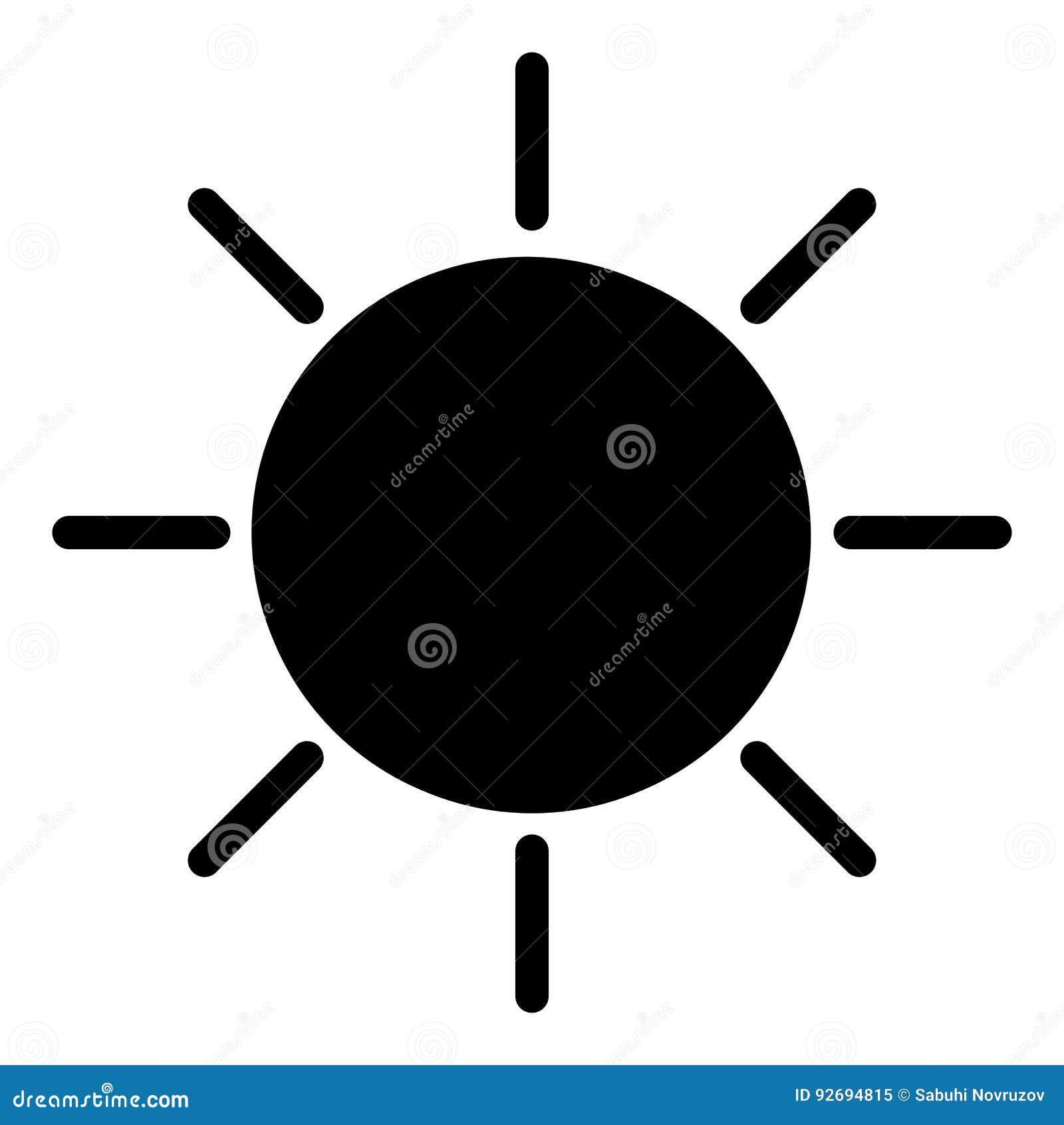 Sun Icon. Weather Vector Illustration Stock Vector - Illustration of ...