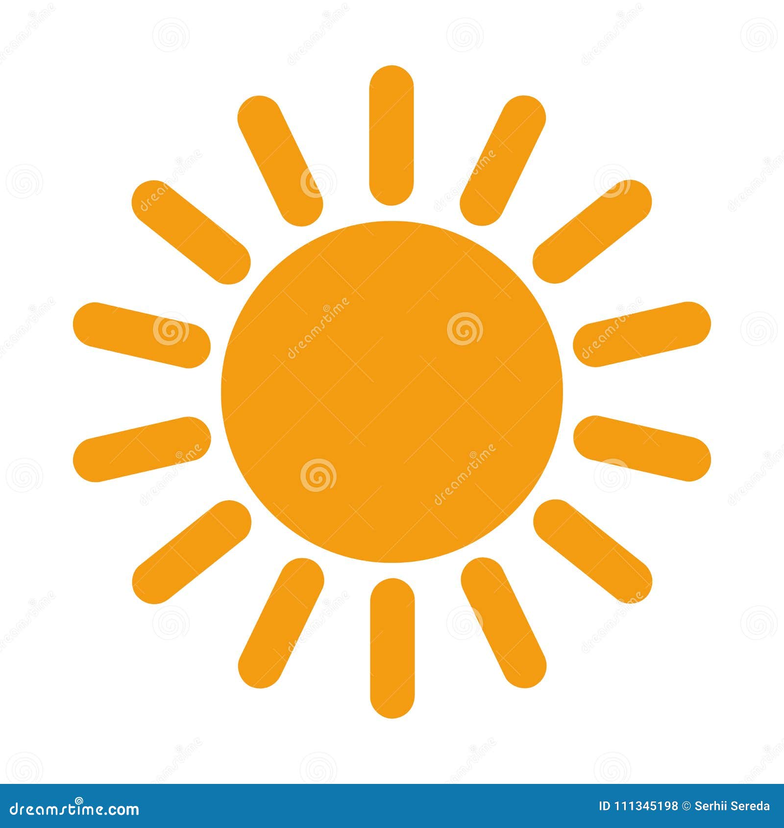 Sun Icon on White Background. Stock Illustration - Illustration of ...