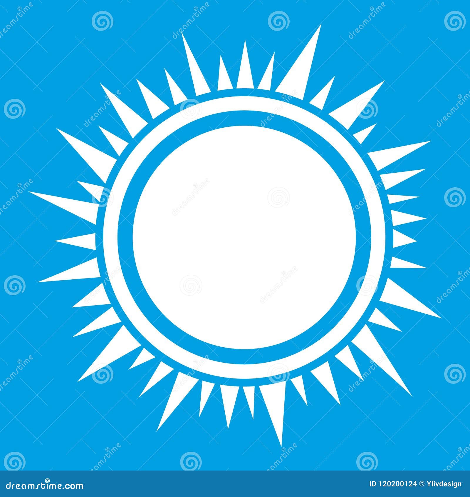 Sun icon white stock vector. Illustration of fire, simple - 120200124