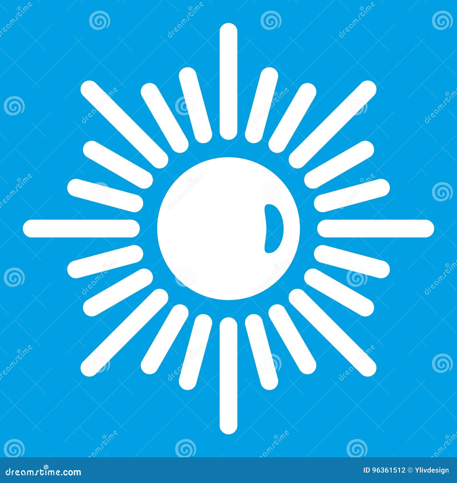 Sun icon white stock vector. Illustration of weather - 96361512