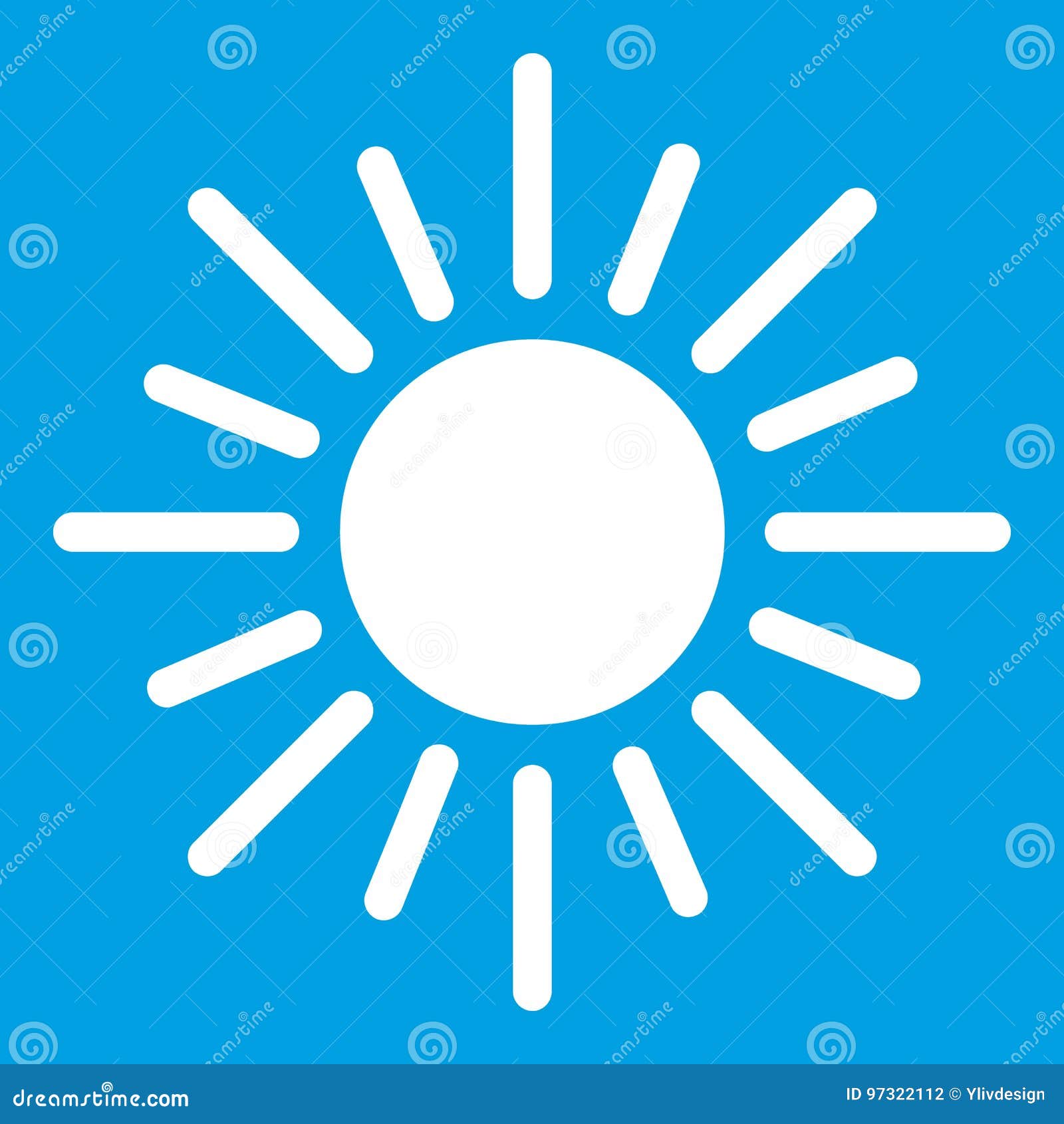 Sun icon white stock vector. Illustration of modern, shine - 97322112