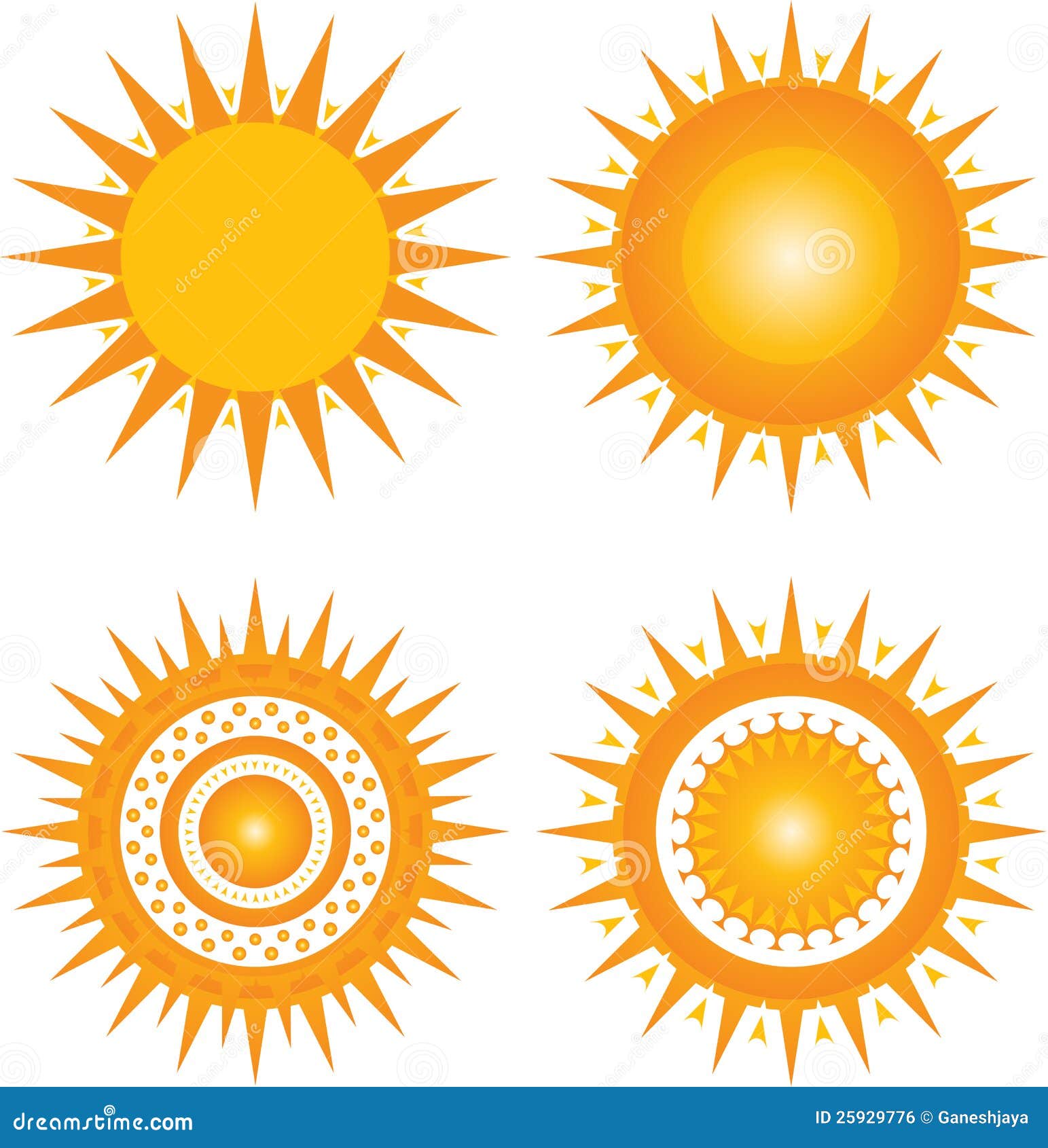 Sun icons stock vector. Illustration of sunny, symbol - 25929776