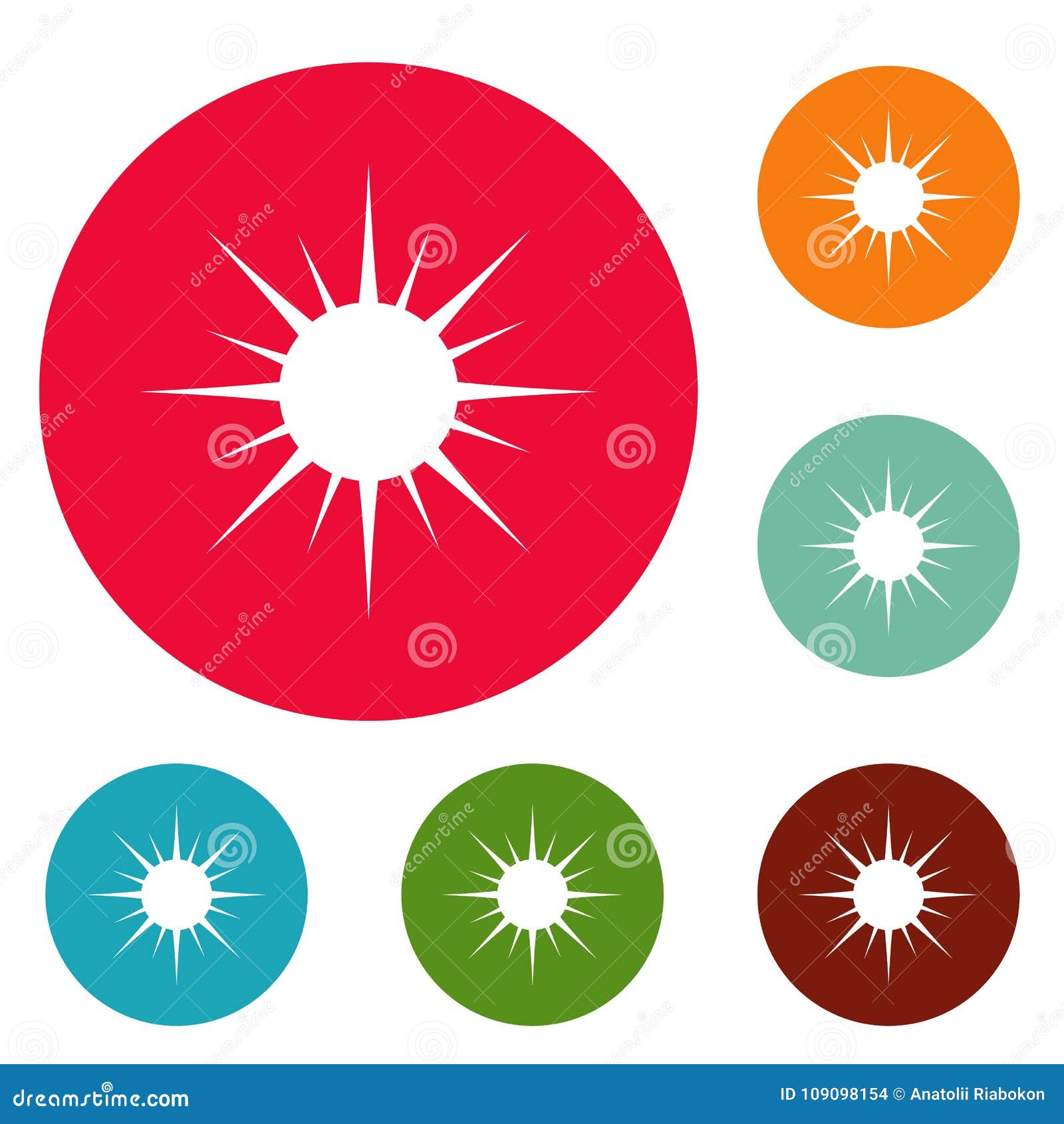 Sun Icons Circle Set Vector Stock Vector - Illustration of element ...