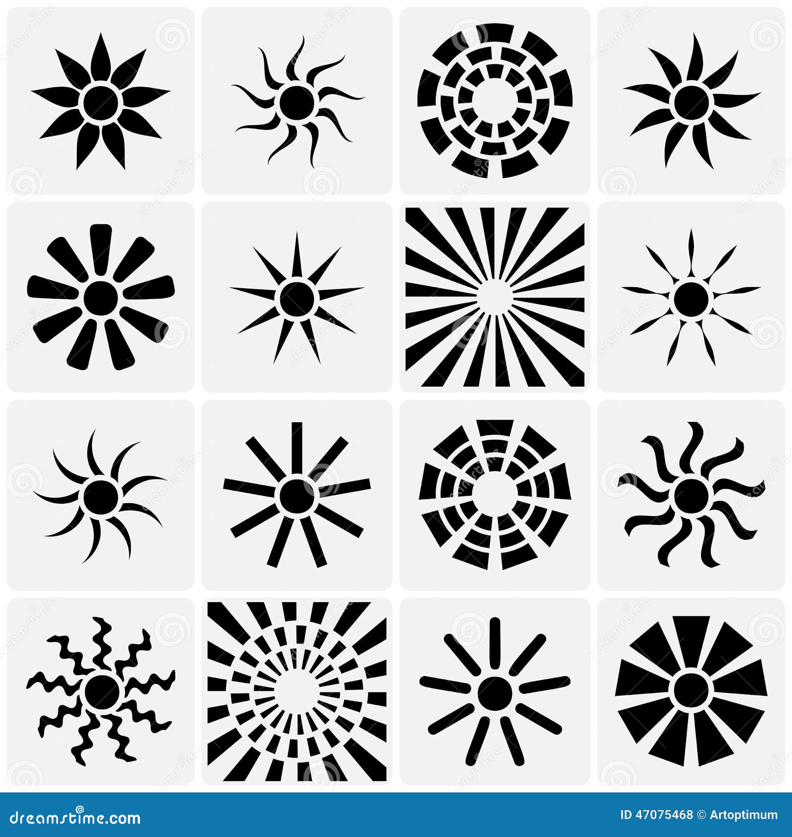 Sun icons collection stock vector. Illustration of clipart - 47075468