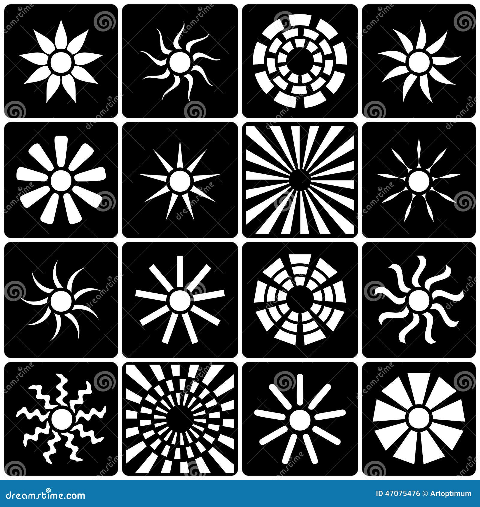Sun icons collection stock vector. Illustration of clipart - 47075476