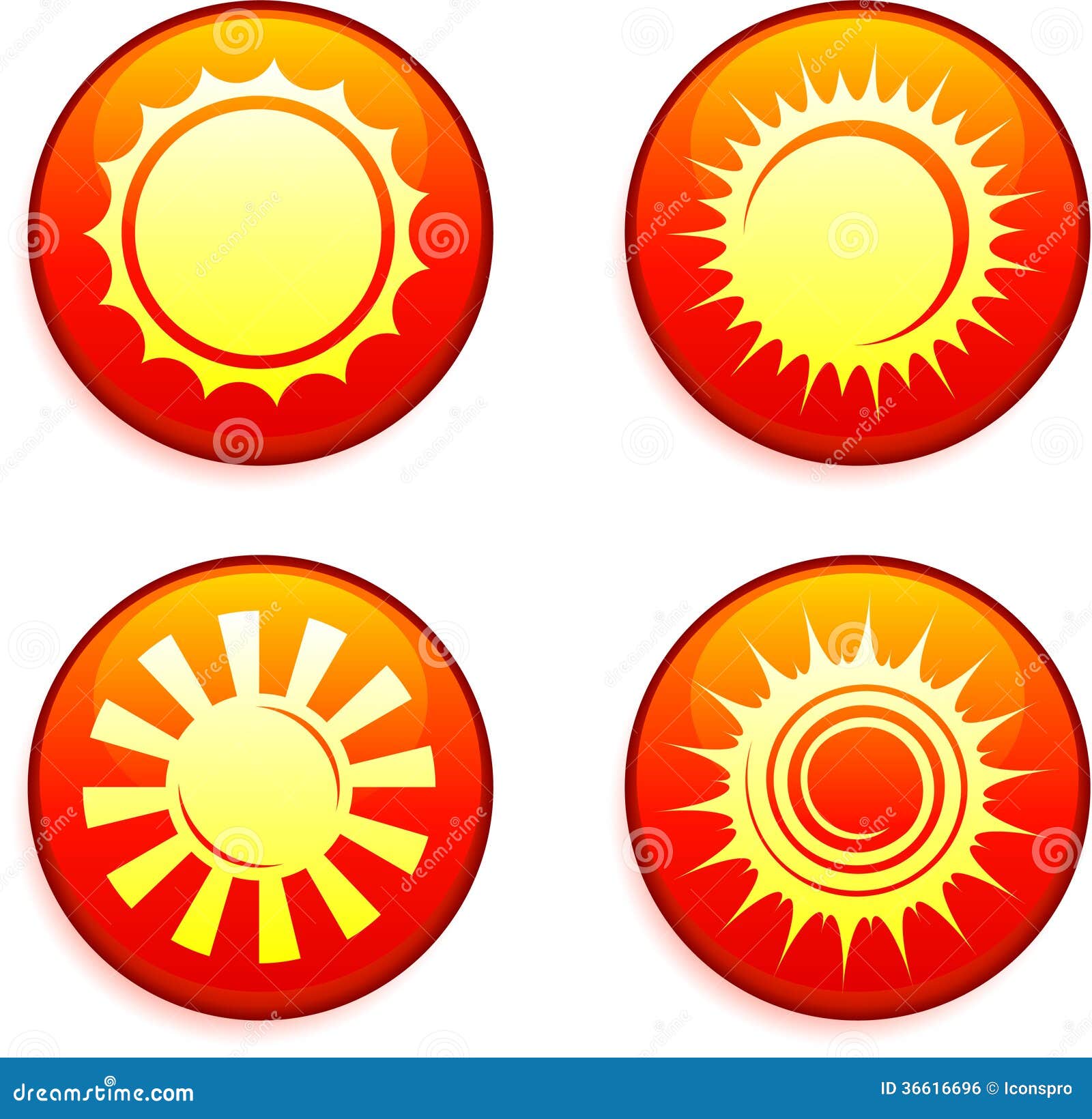 Sun Icons on Internet Buttons Stock Illustration - Illustration of ...