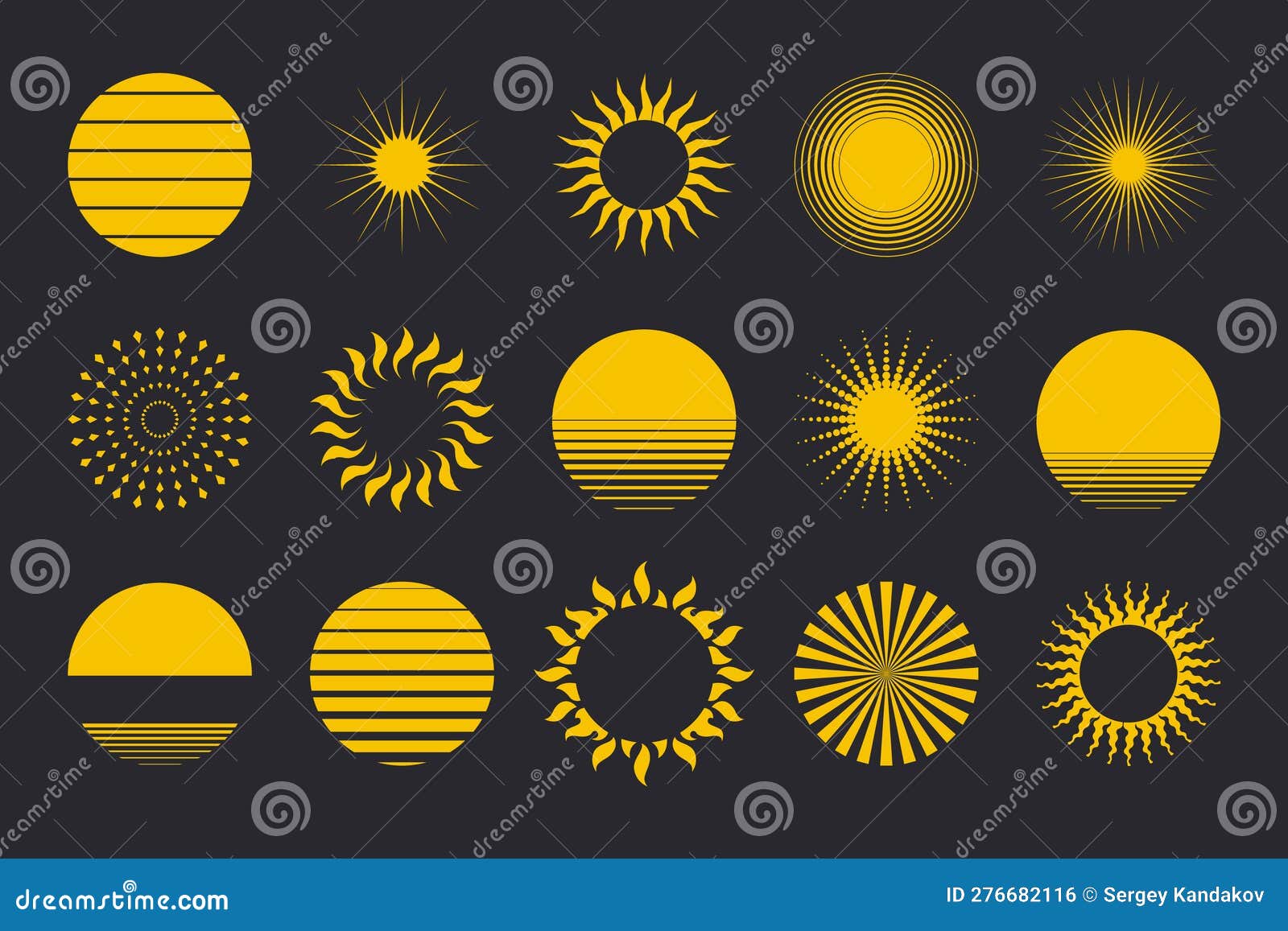 Sun Icons Vector Set stock vector. Illustration of design - 276682116