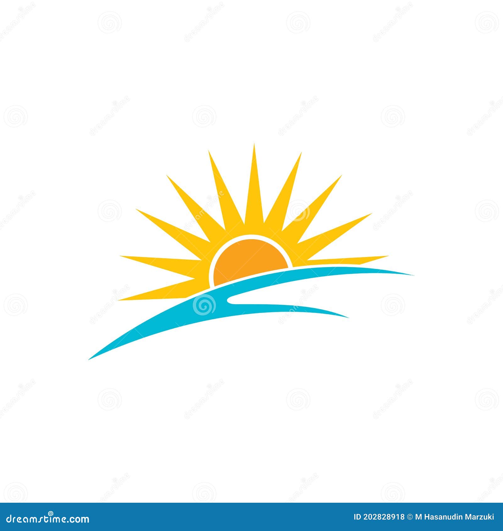 Sun illustration logo stock vector. Illustration of weather - 202828918