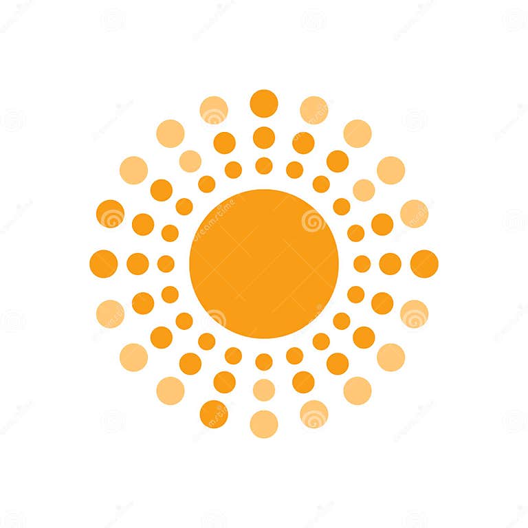 Sun Illustration with Rays Circles. Geometric Design. Vector ...
