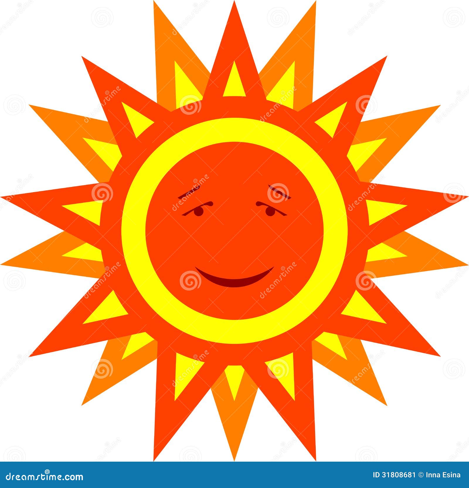 Sun stock vector. Illustration of retro, creative, cartoon - 31808681