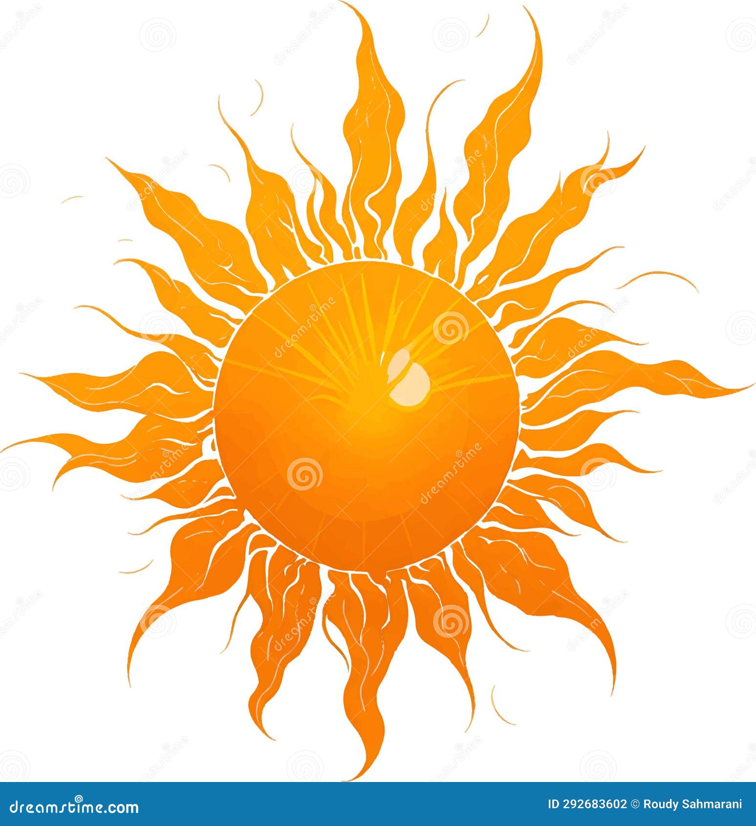 Sun Illustration Vector on a Transparent Background Stock Vector ...