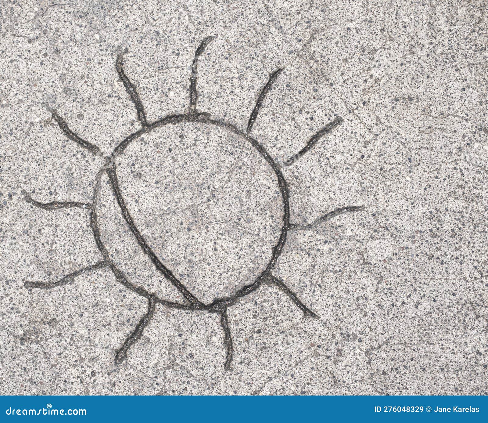 Sun Imprint in Concrete Pavement Texture Stock Image - Image of ...