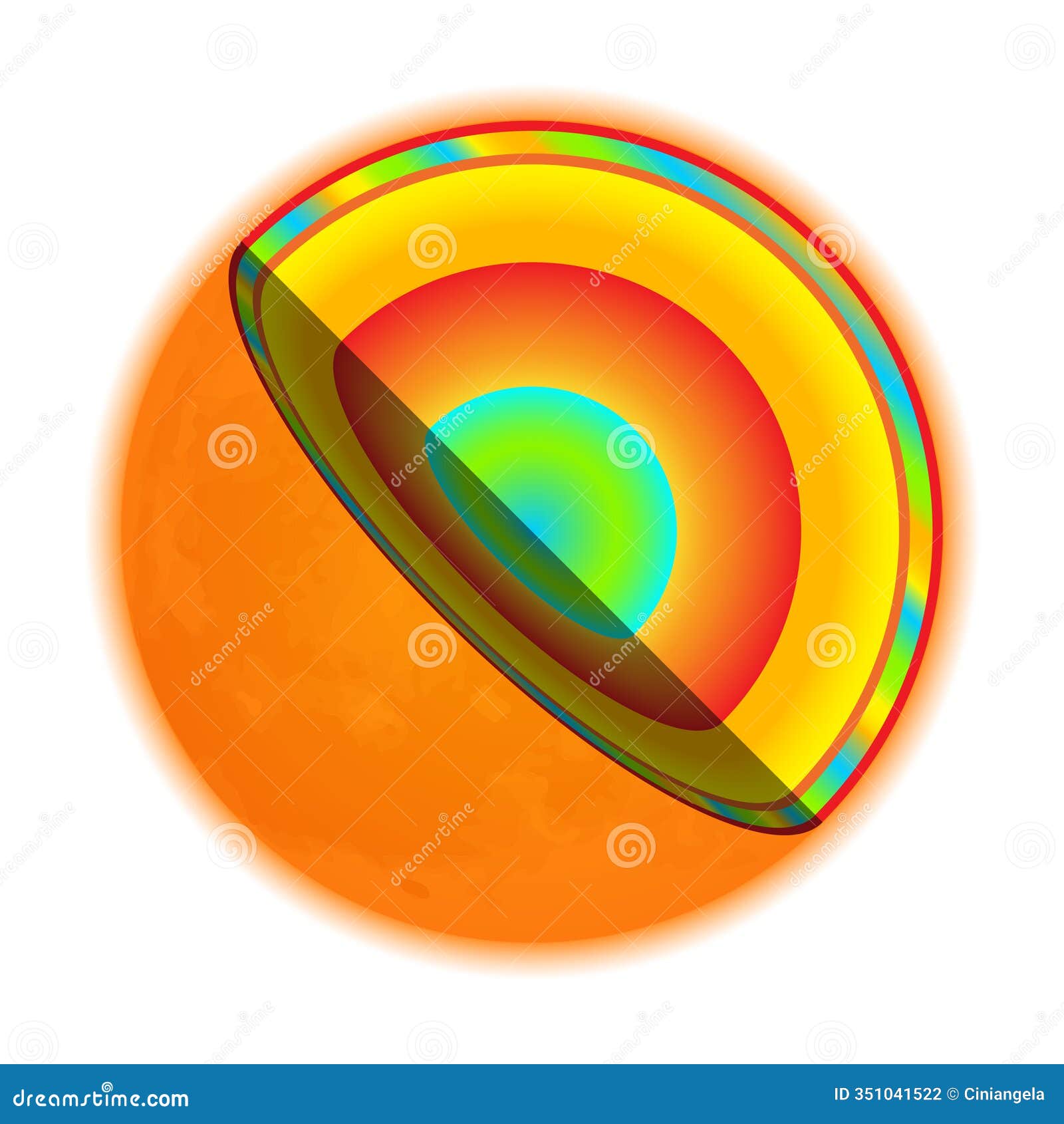 Sun Interior or Layers of the Sun 3D Illustration Stock Illustration ...