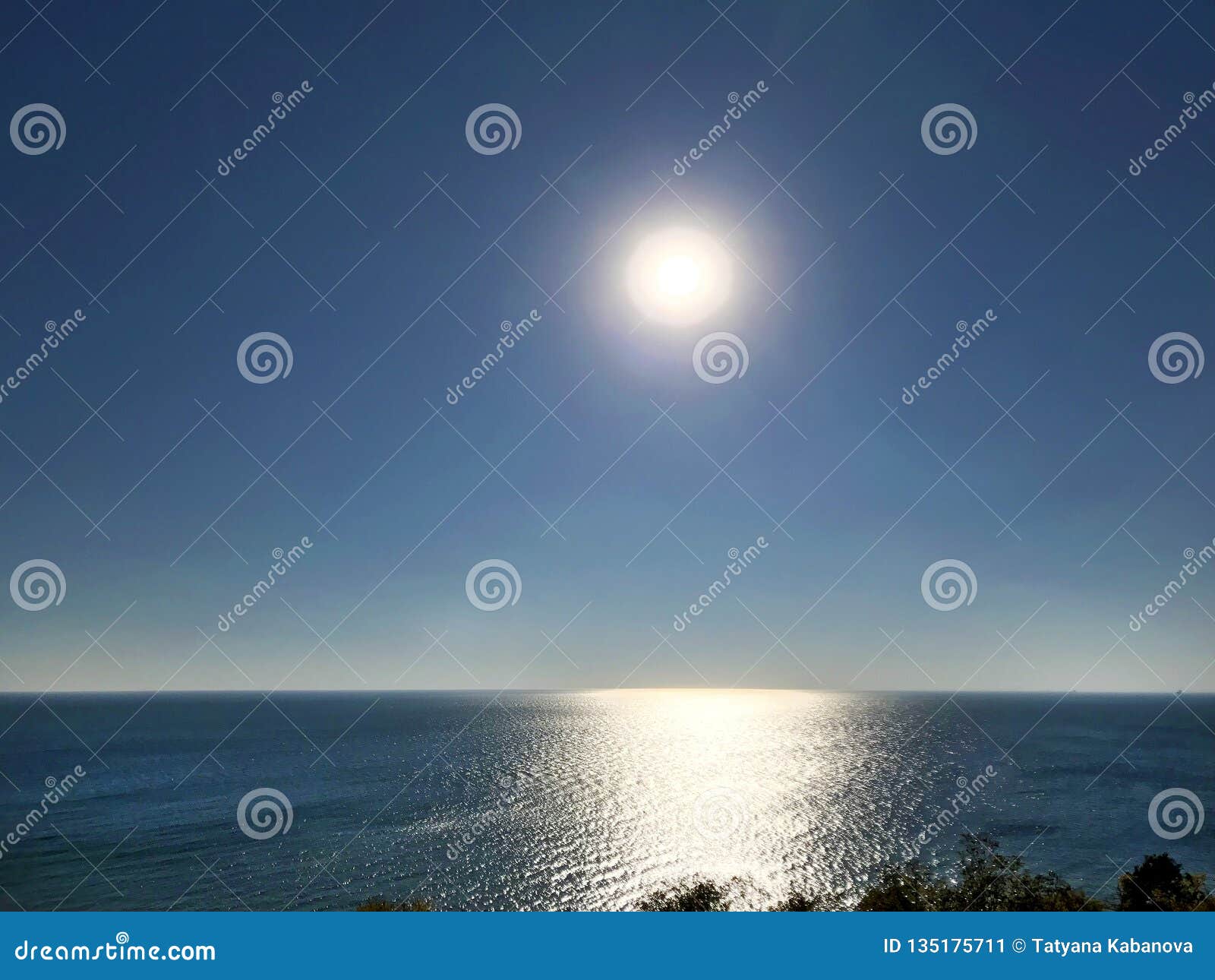 The Sun is at Its Zenith Above the Sea. Stock Image - Image of ...