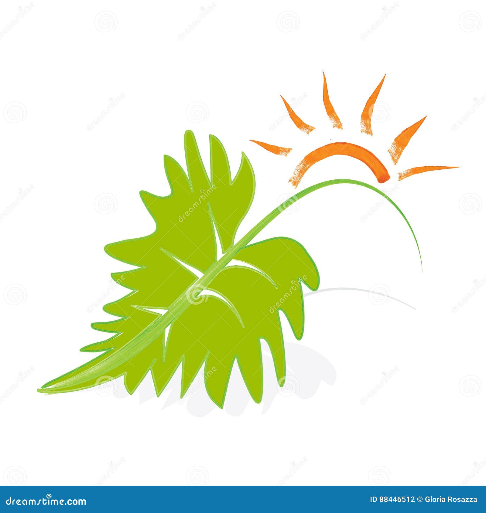 Sun and Leaf Graphic Design Stock Vector - Illustration of business ...