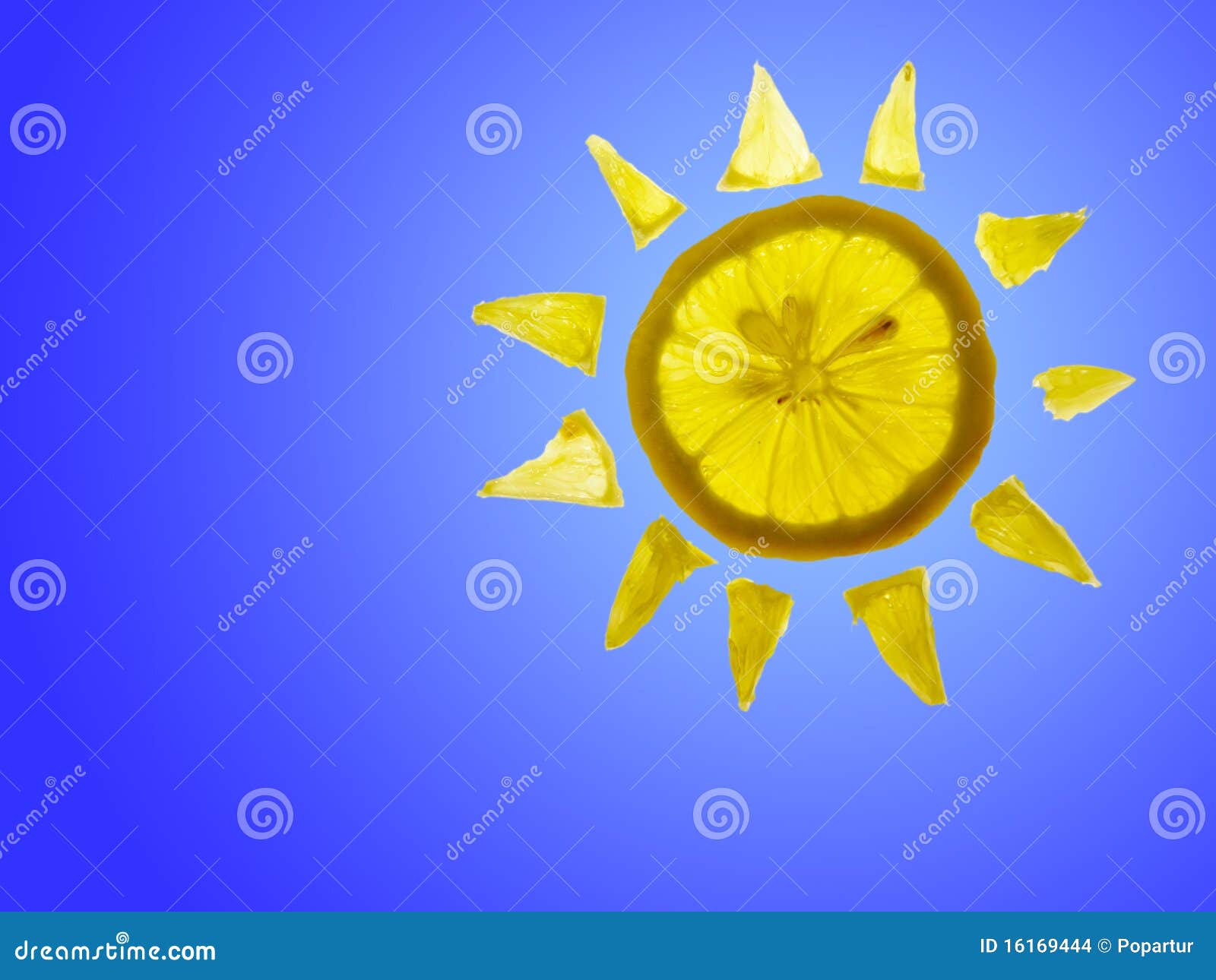 Sun Lemon With Blue Copyspace Stock Photo - Image of warm, blue: 16169444