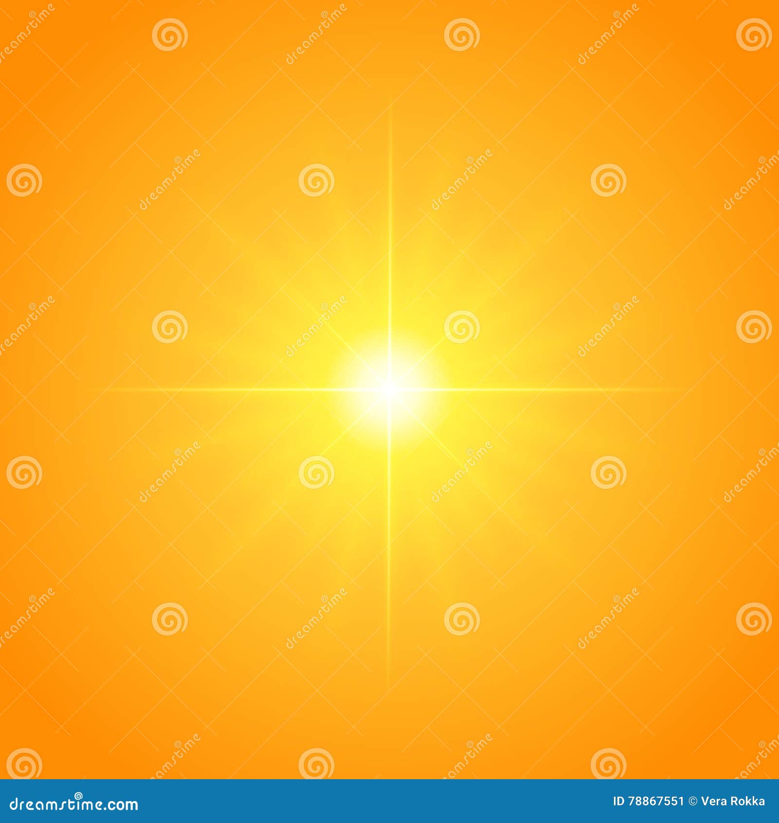 Sun with Lens Flare Lights Template and Vector Background. Stock Vector ...