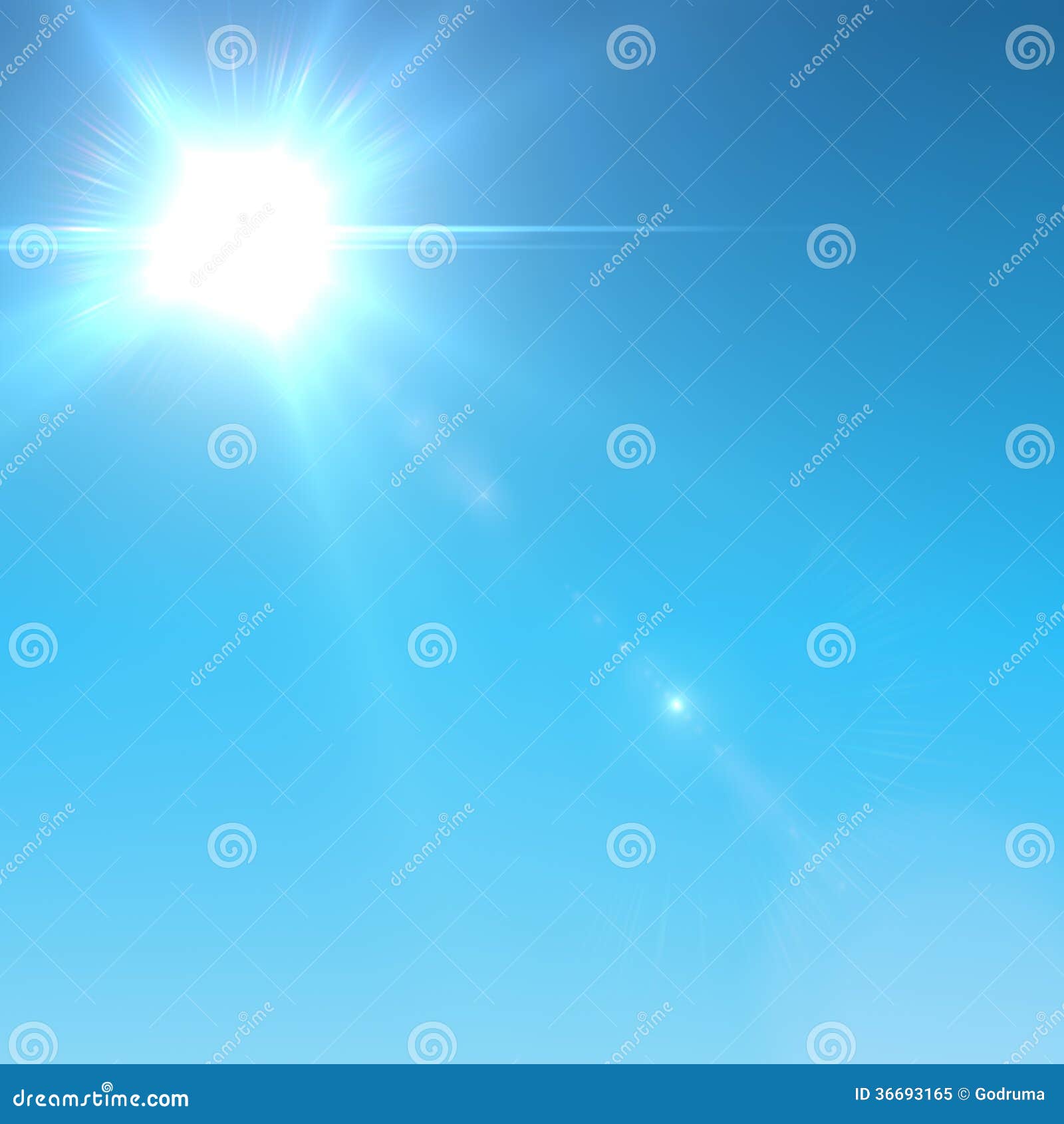 Sun with lens flare. stock illustration. Illustration of nature - 36693165