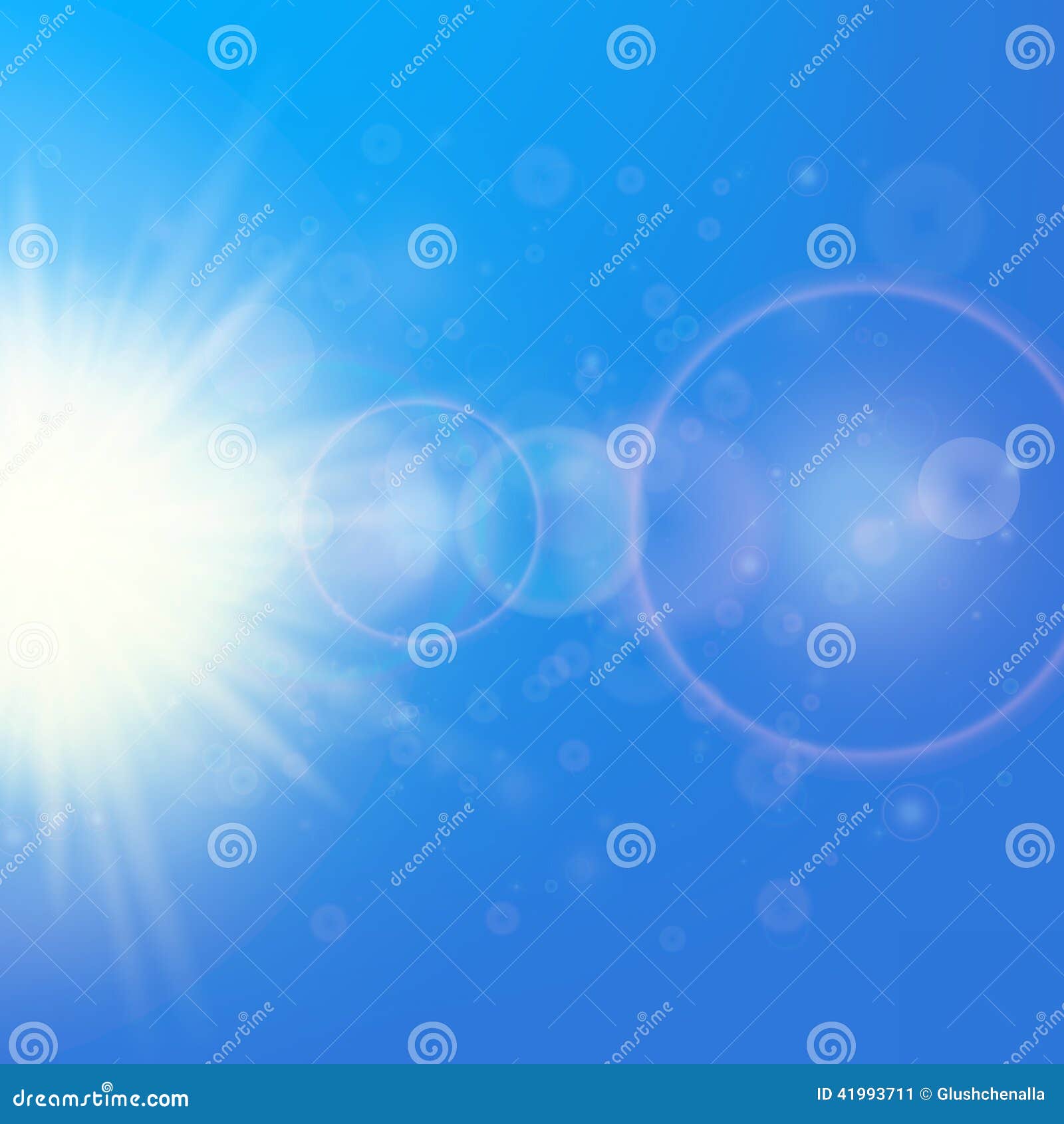 Sun with Lens Flare Template Stock Vector - Illustration of shine ...