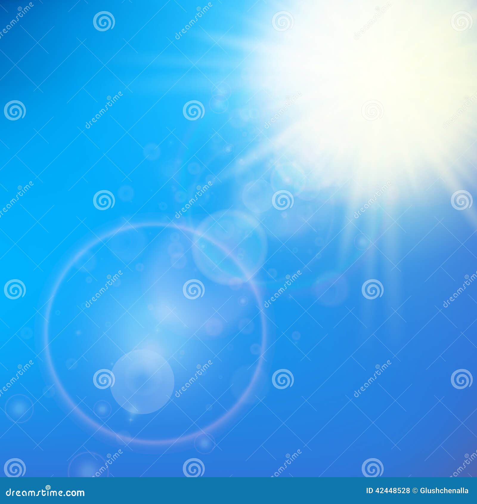 Sun with Lens Flare Template Stock Vector - Illustration of solar ...