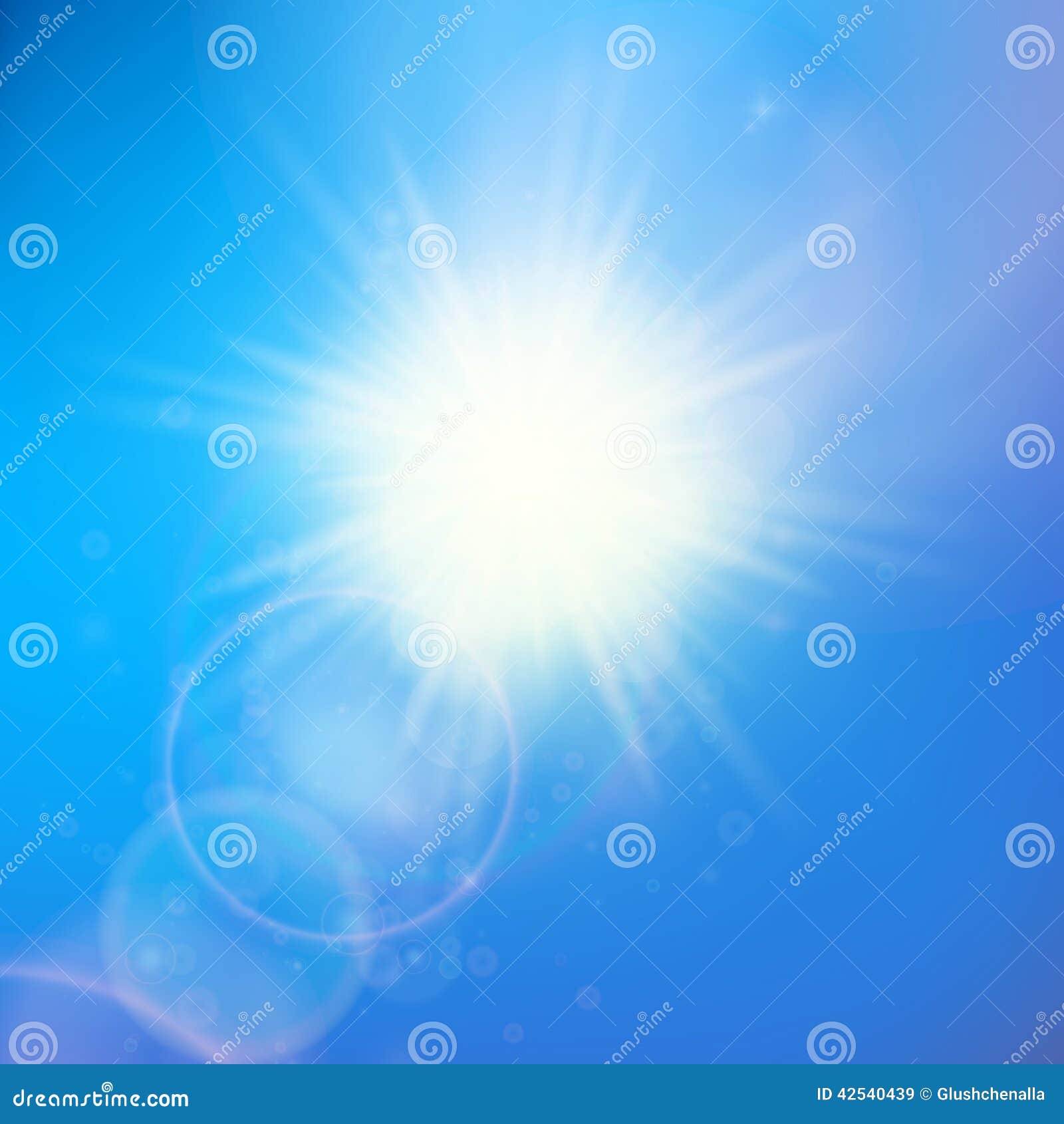 Sun with Lens Flare Template Stock Vector - Illustration of glare ...