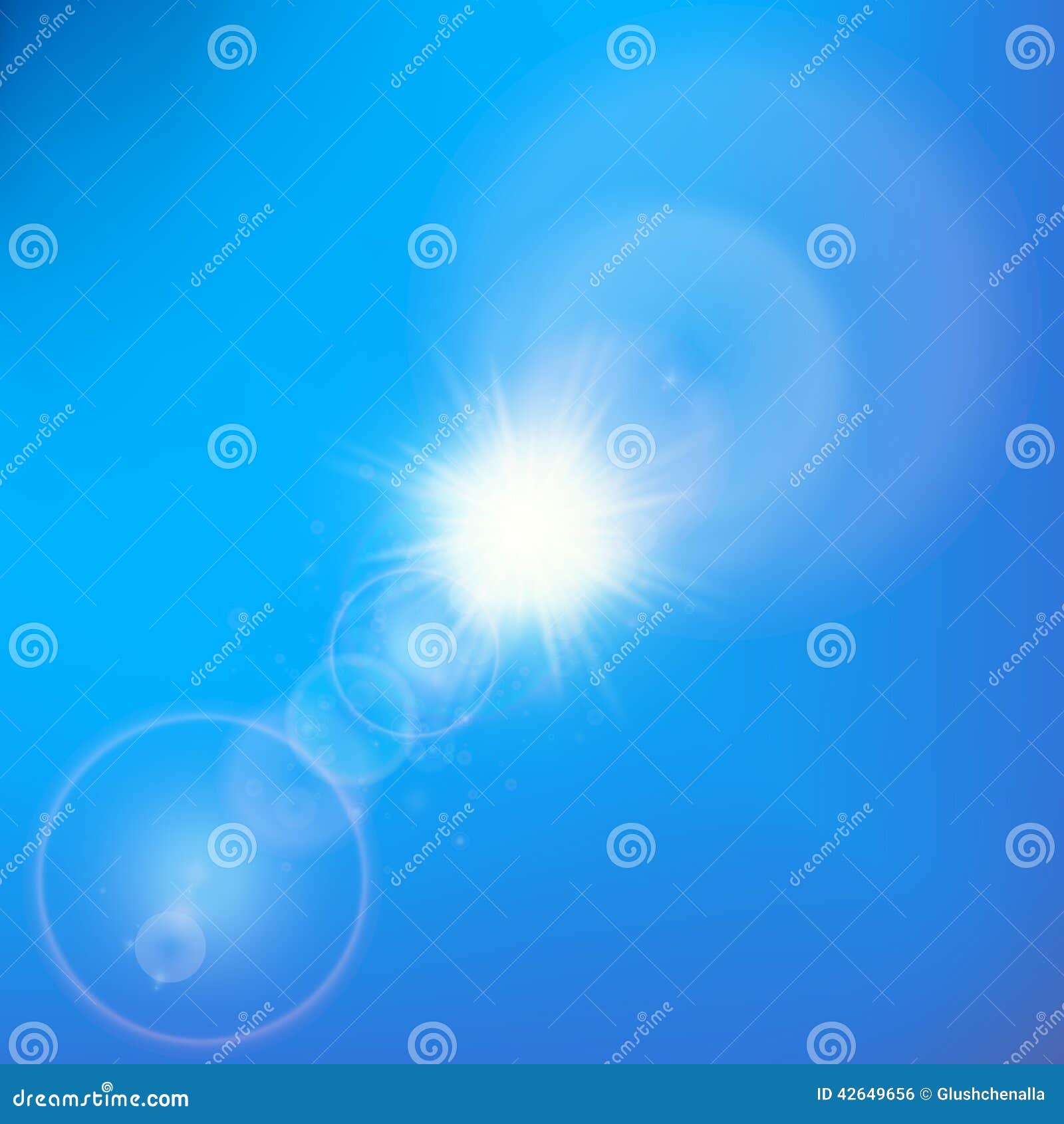 Sun with Lens Flare Template Stock Vector - Illustration of shiny ...