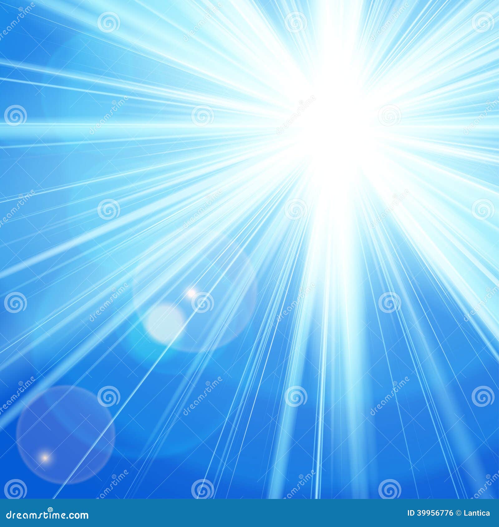 Sun with Lens Flare, Vector Background. Stock Vector - Illustration of ...