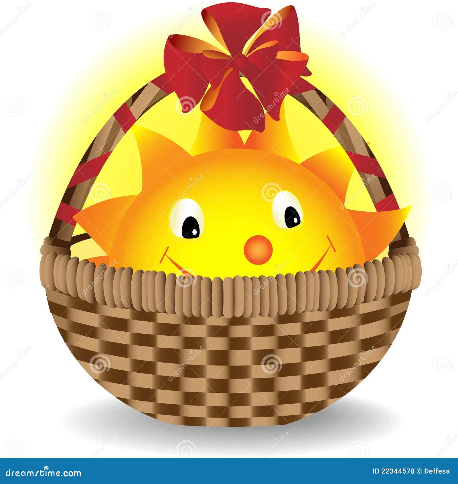 The Sun Lies in a Gift Basket Stock Vector - Illustration of basket ...