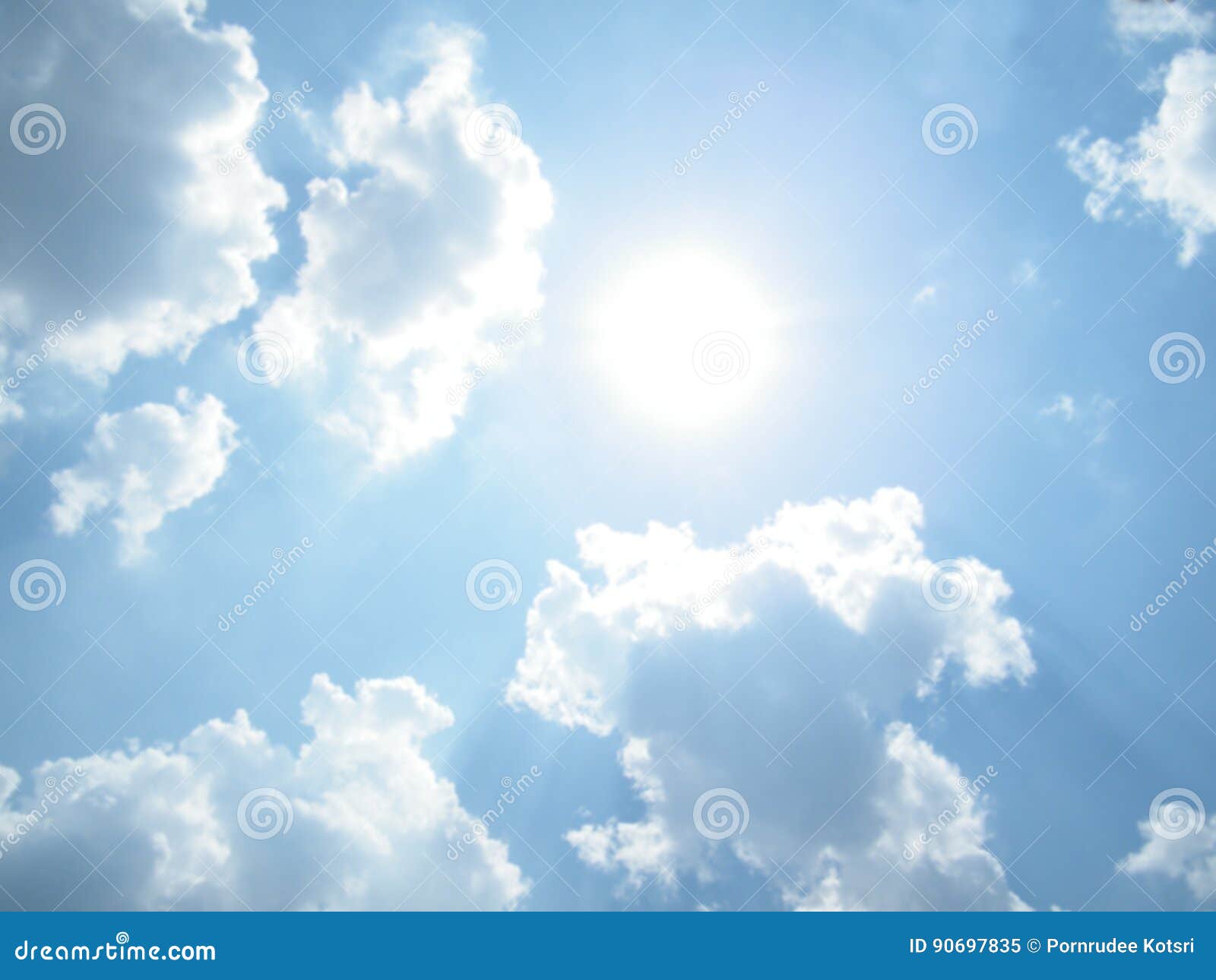 Sun light on blue sky stock image. Image of clouds, nature - 90697835