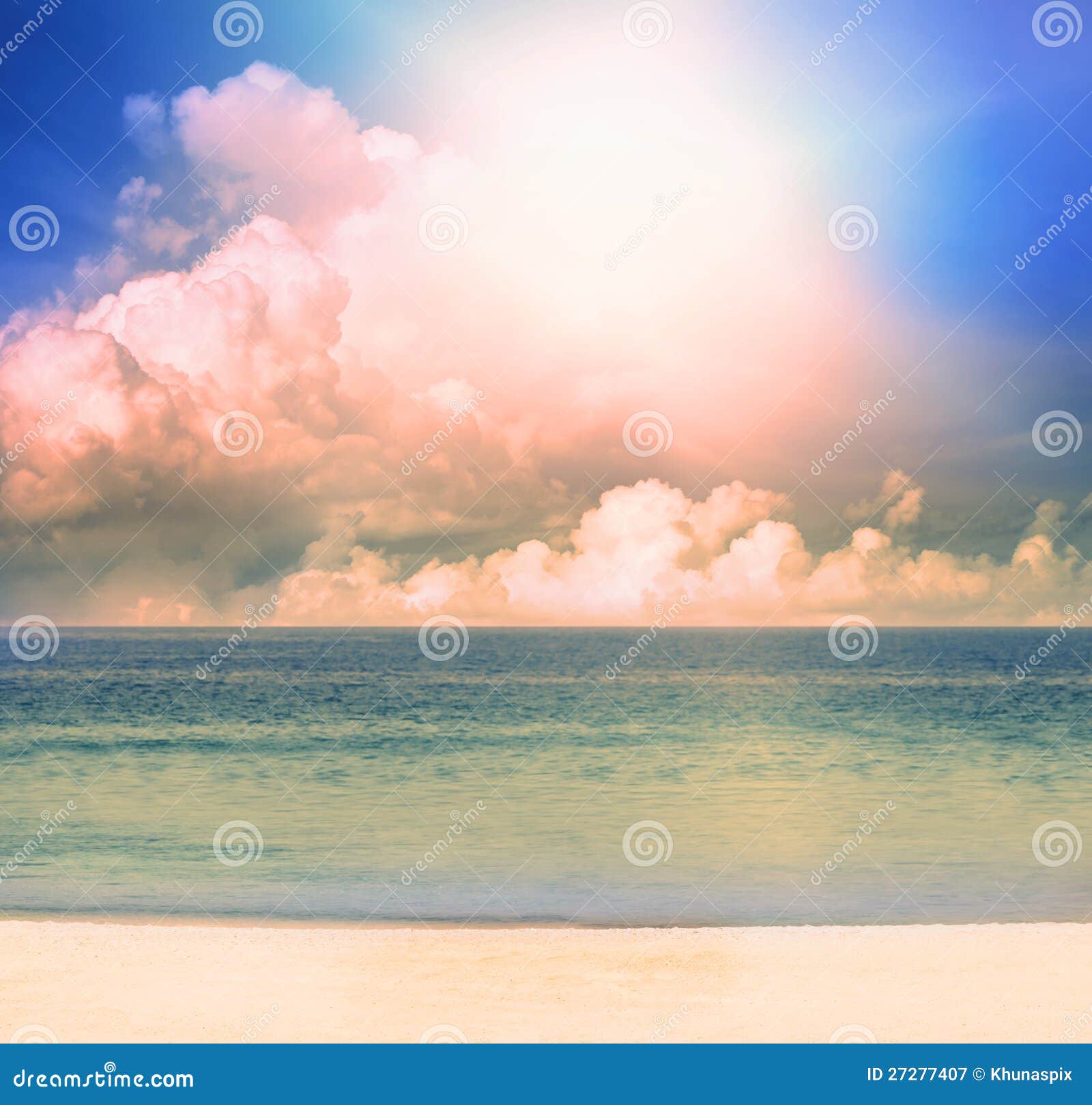 Sun Light in the Evening of Day at Sea Beach Stock Image - Image of ...
